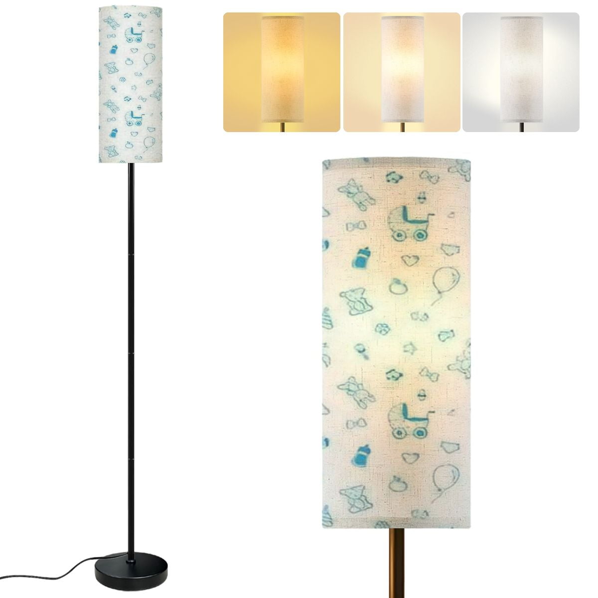 Modern Standing Floor Lamp seamless baby pregnancy Dimmable Metal Pole ...