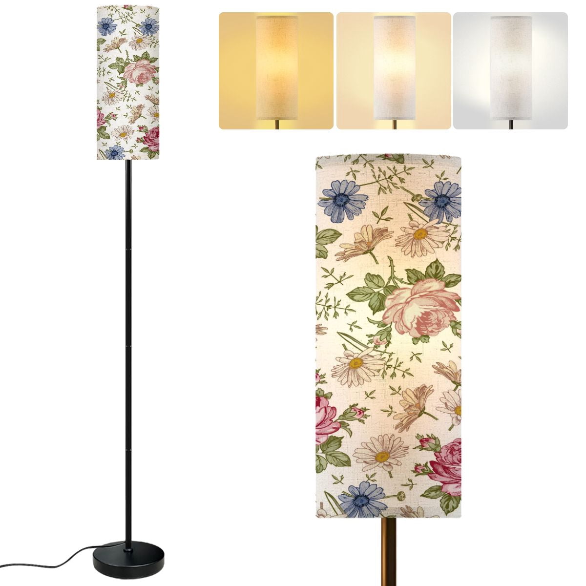 Modern Standing Floor Lamp seamless beautiful pink blooming realistic ...