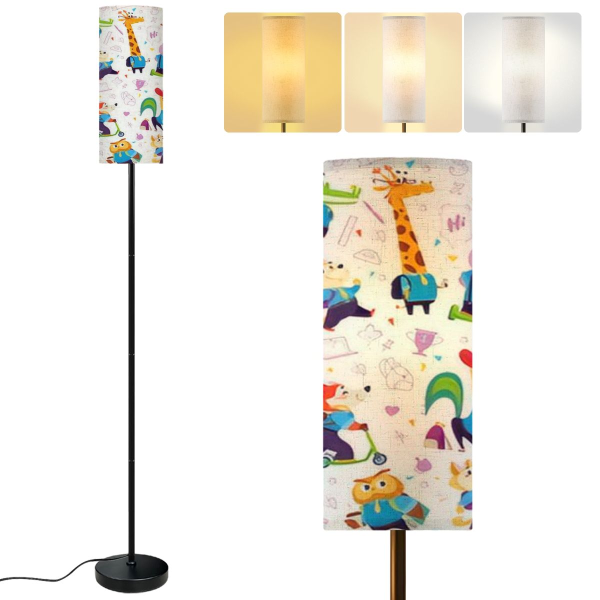 Modern Standing Floor Lamp seamless doodle school object icons funny ...