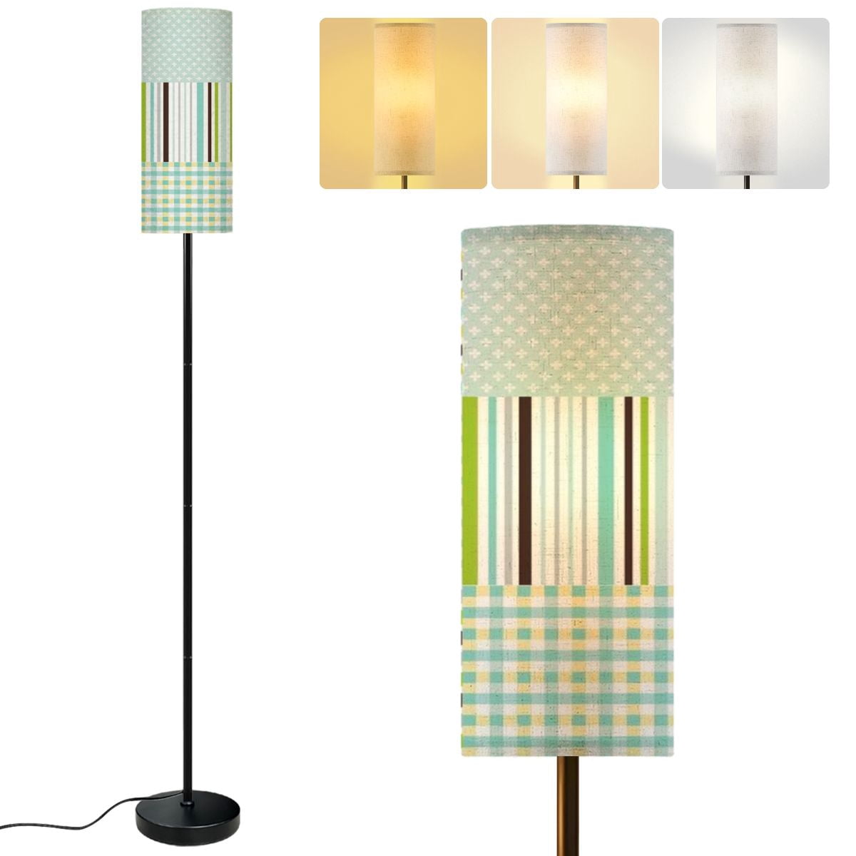 Modern Standing Floor Lamp seamless patterns fabric texture Dimmable ...