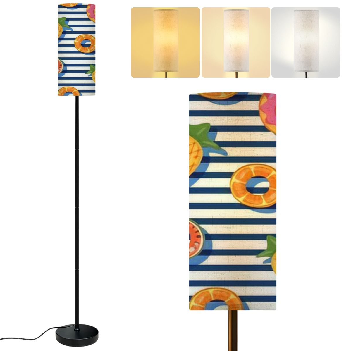 Modern Standing Floor Lamp seamless swimming pool float rings Top view ...