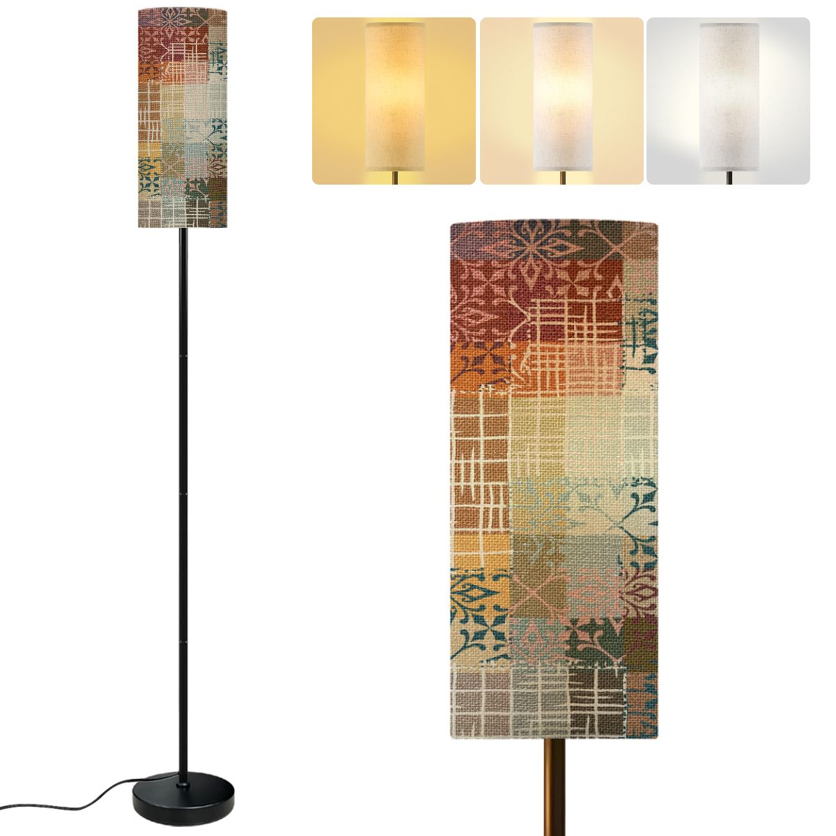 Modern Standing Floor Lamp seamless texture ethnic pattern fabric ...