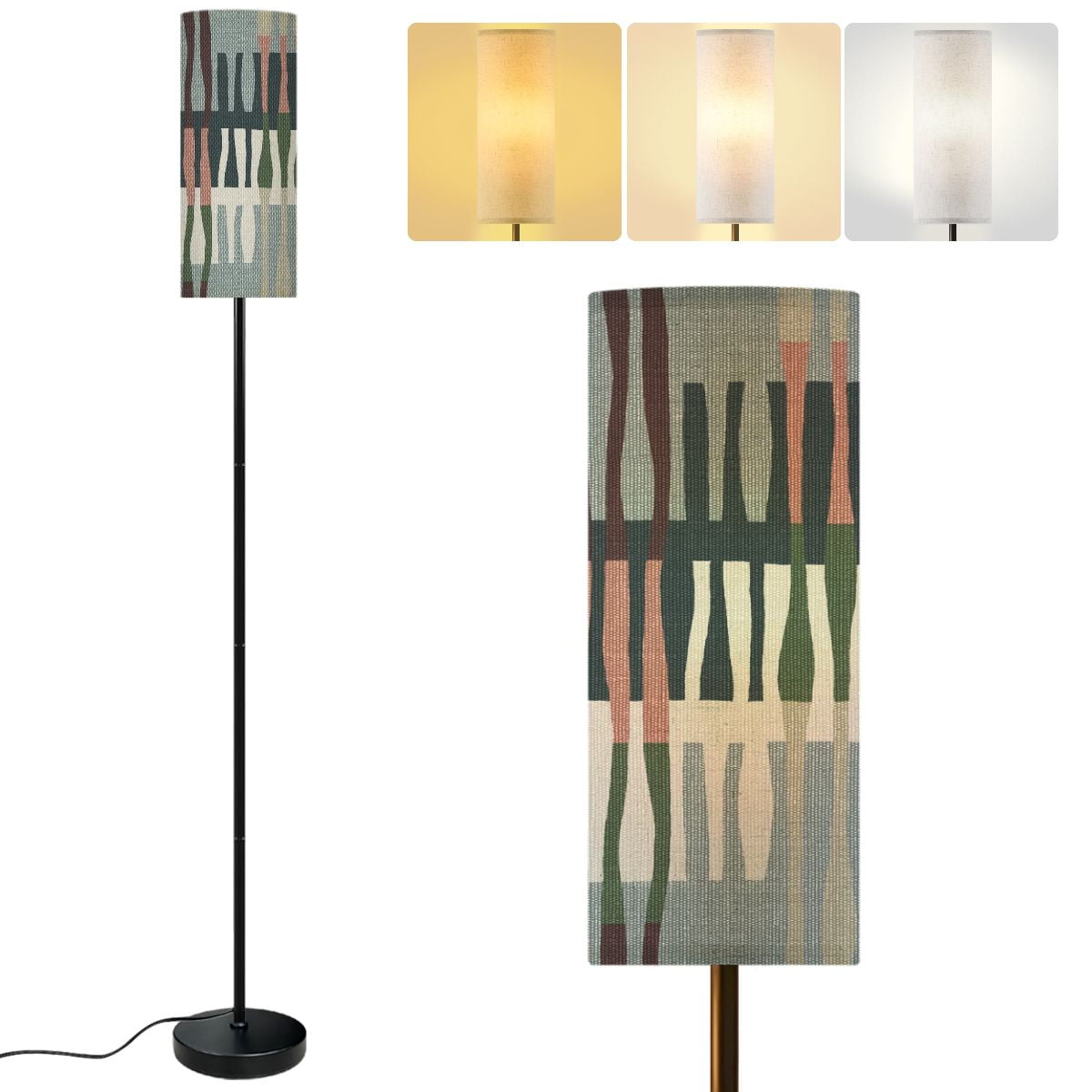 Modern Standing Floor Lamp seamless texture waves pattern ethnic fabric ...