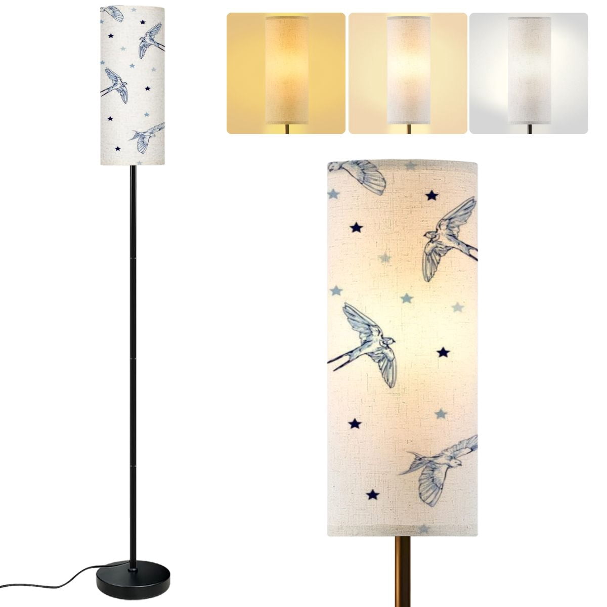 Modern Standing Floor Lamp sketch swallow seamless spring birds ...