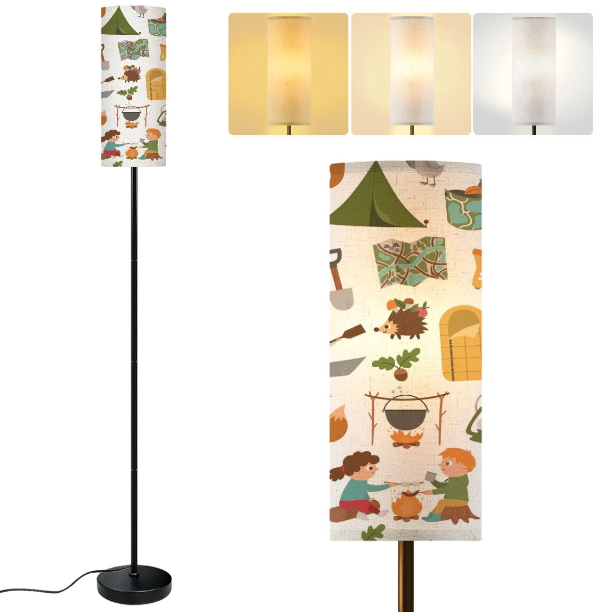 Modern Standing Floor Lamp summer camp seamless Camping hiking fishing ...