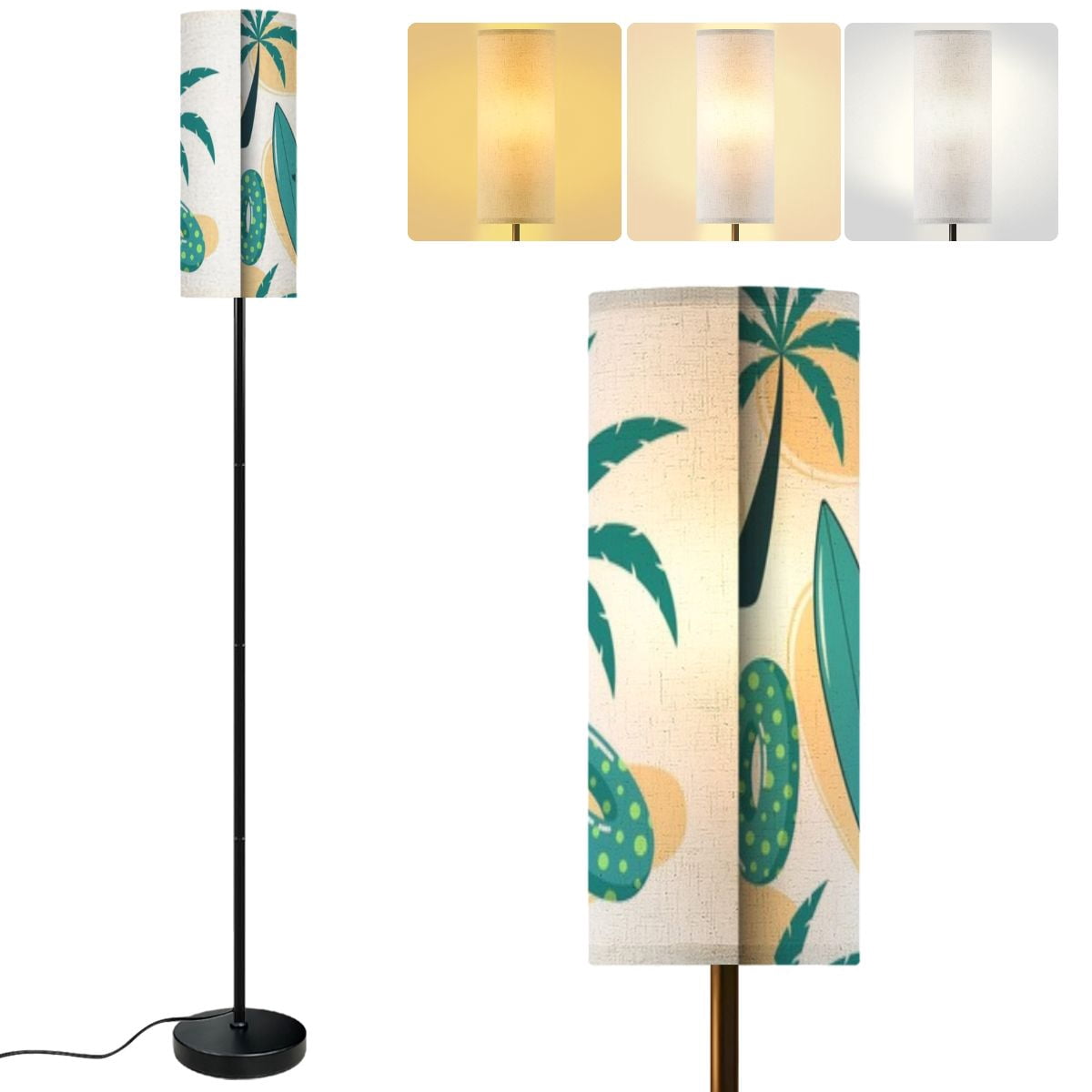 Modern Standing Floor Lamp summer composition pattern palm tree ...