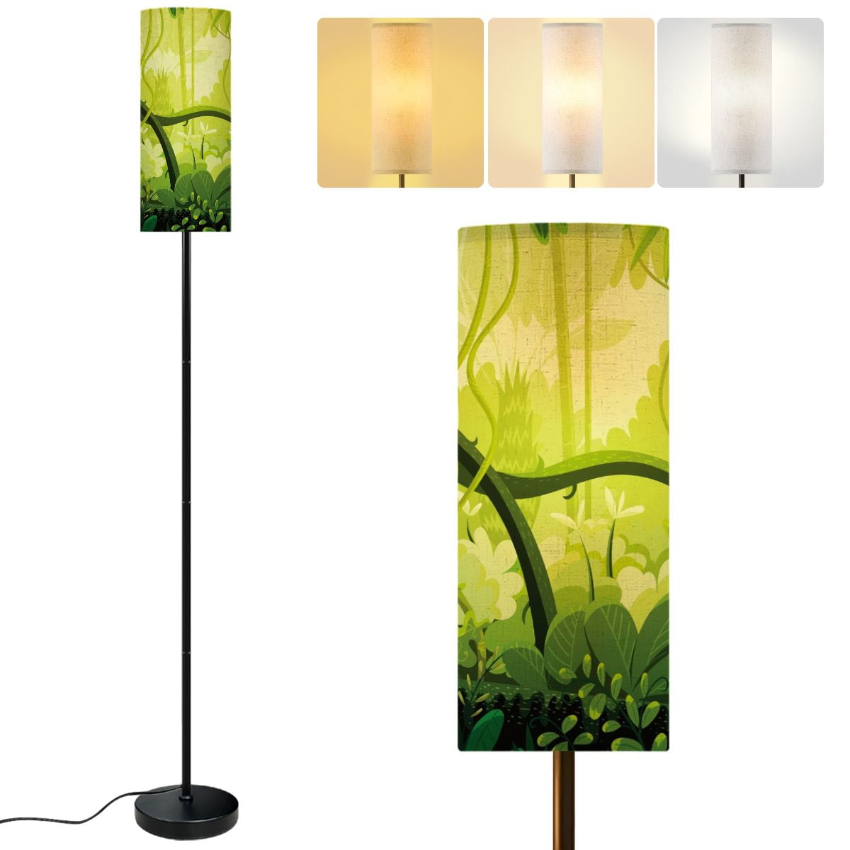 Modern Standing Floor Lamp tropical jungle dense vegetation trees ...