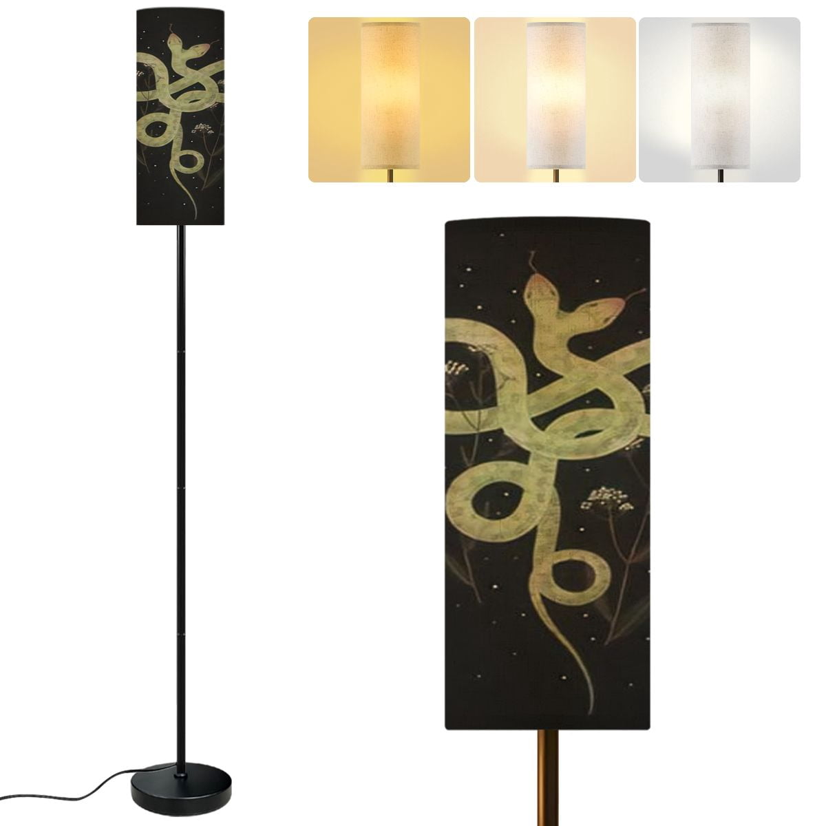 Modern Standing Floor Lamp wild forest snake space elements plants ...