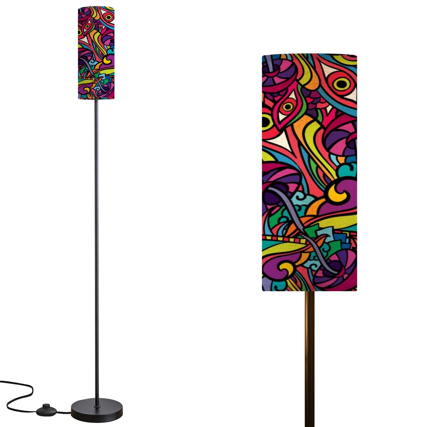 Modern Standing Lamps 60s hippie psychedelic art seamless pattern ...