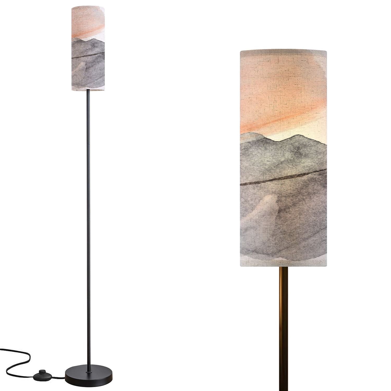 Modern Standing Lamps Abstract art Watercolor blots lines dots brush ...
