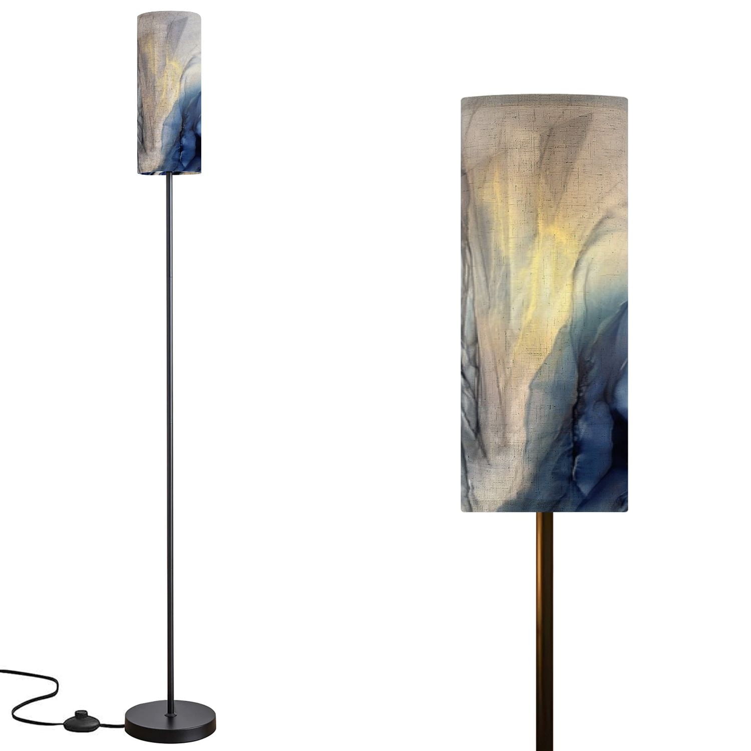 Modern Standing Lamps Abstract blue gold bronze fluid art texture made ...