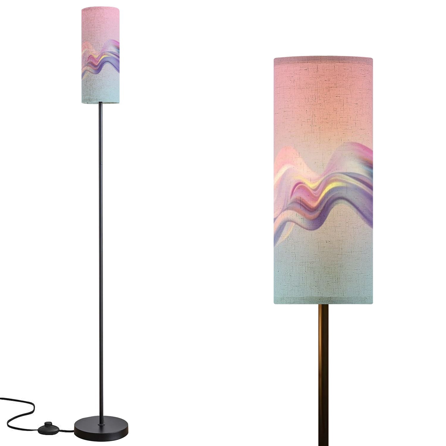 Modern Standing Lamps Abstract blue pink swirl wave Flow liquid lines ...