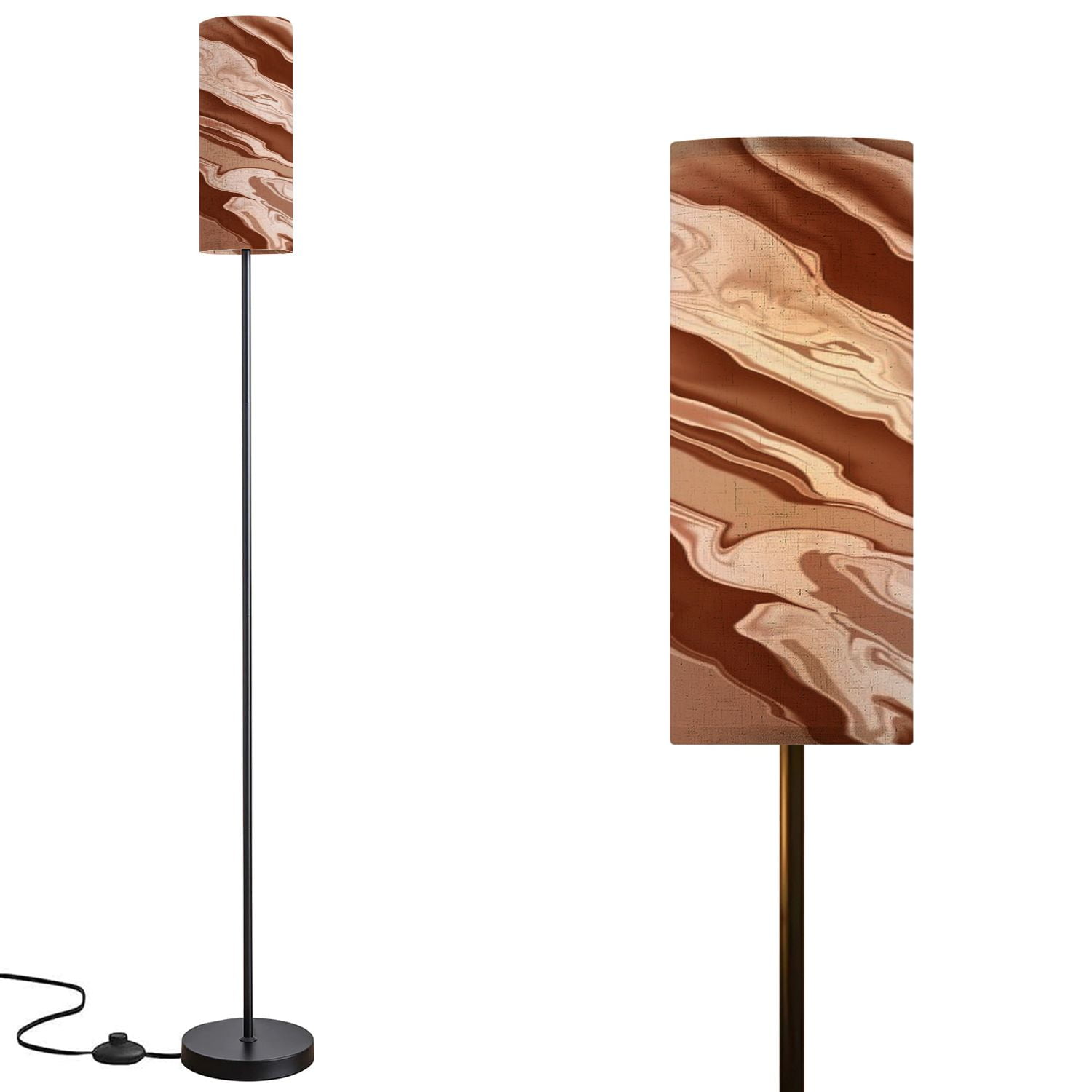 Modern Standing Lamps Abstract brown Mocha Mousse liquid waves pop ...