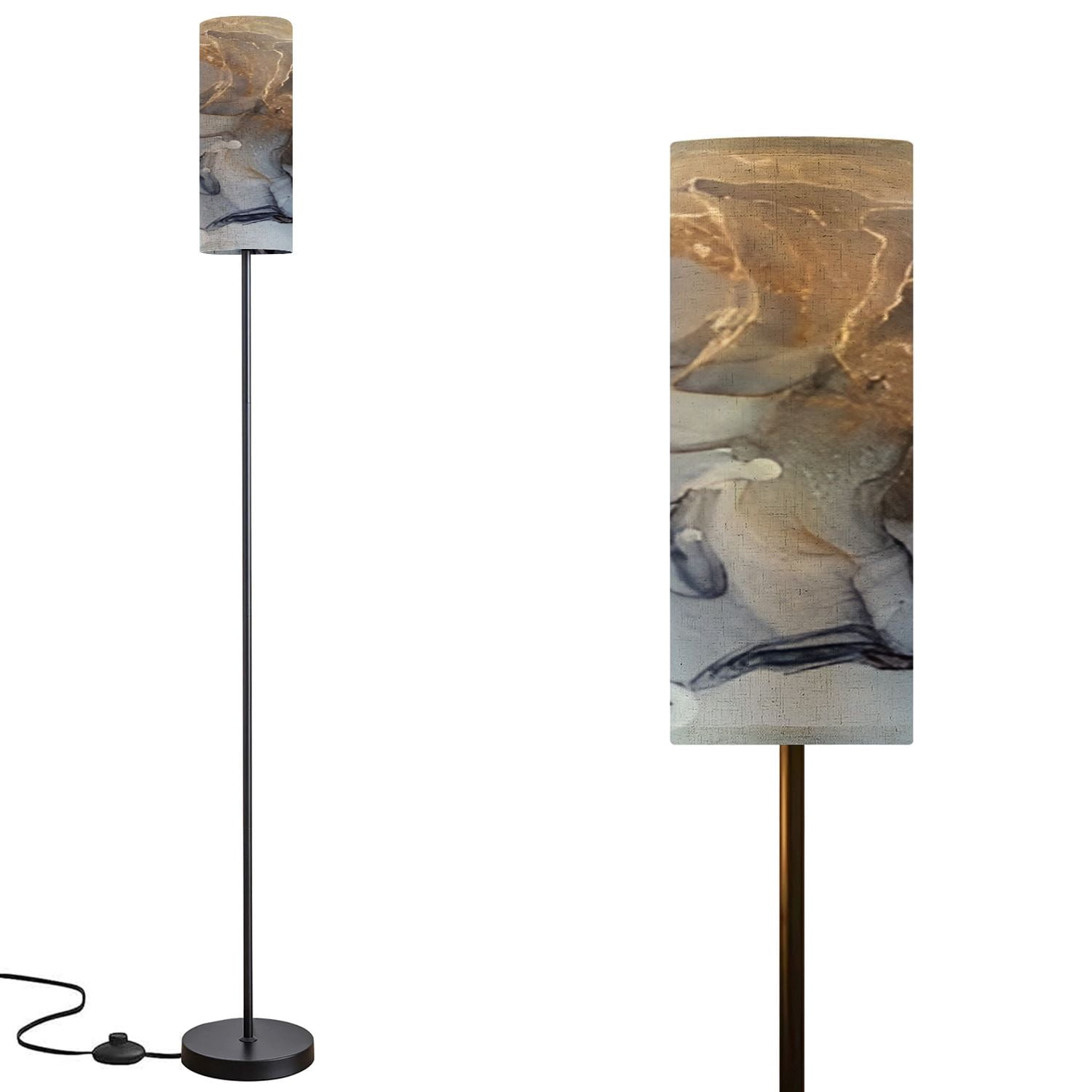 Modern Standing Lamps Abstract fluid gold alcohol ink technique for ...