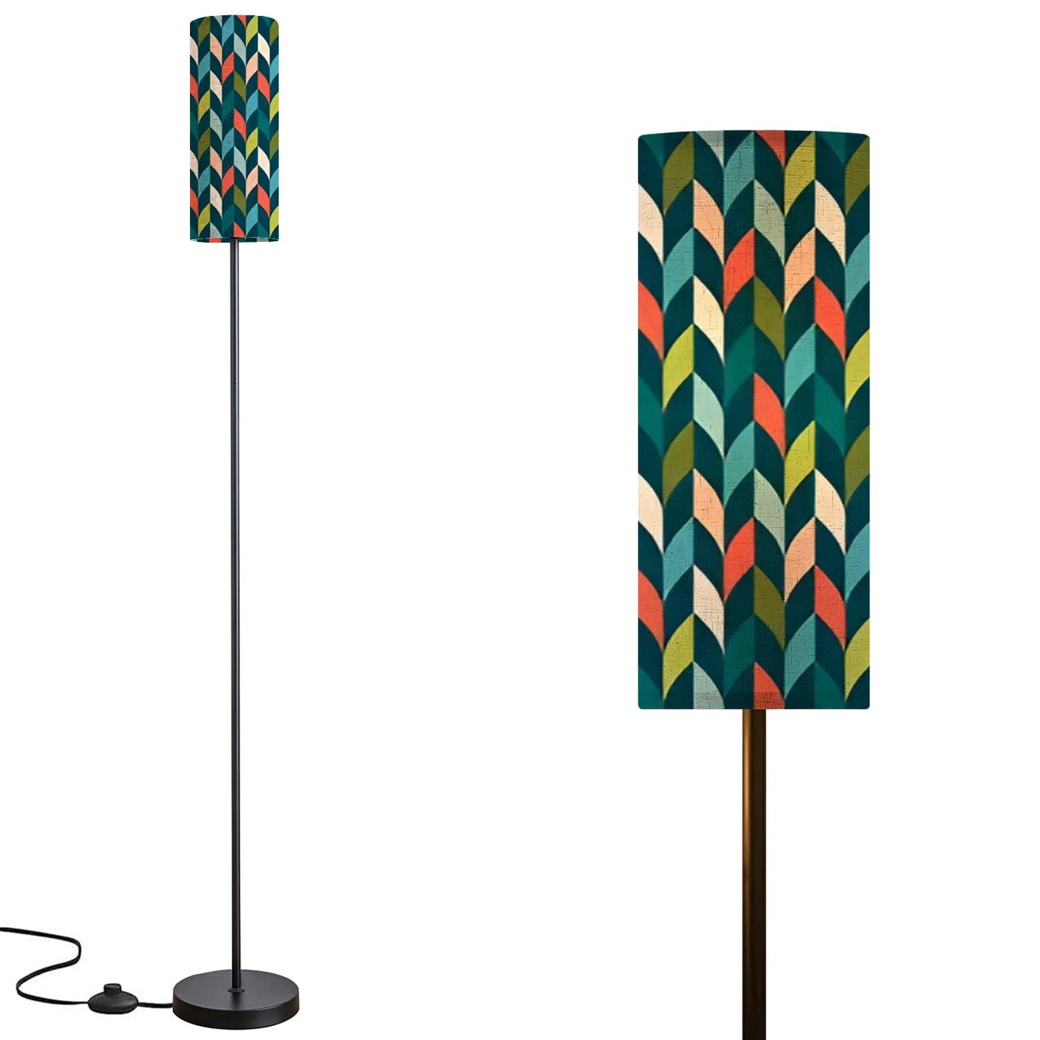 Modern Standing Lamps Abstract geometric pattern mid century modern ...
