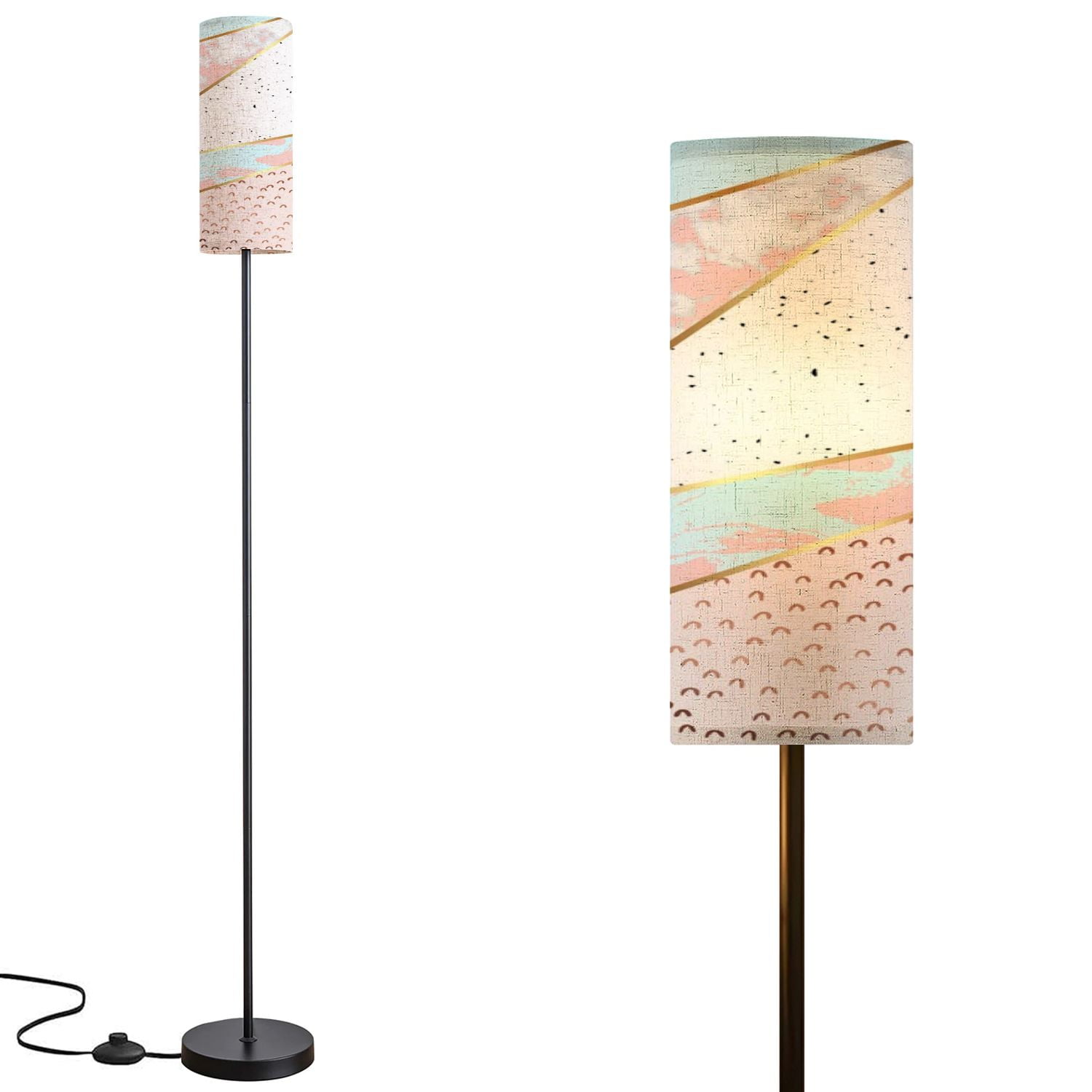 Modern Standing Lamps Abstract modern diagonal marble stripes hand ...