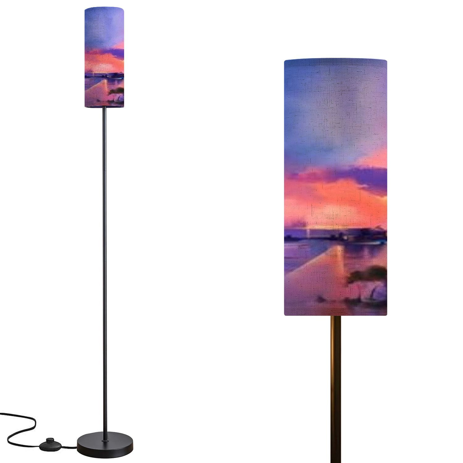 Modern Standing Lamps Abstract oil sunset colorful orange oil landscape ...