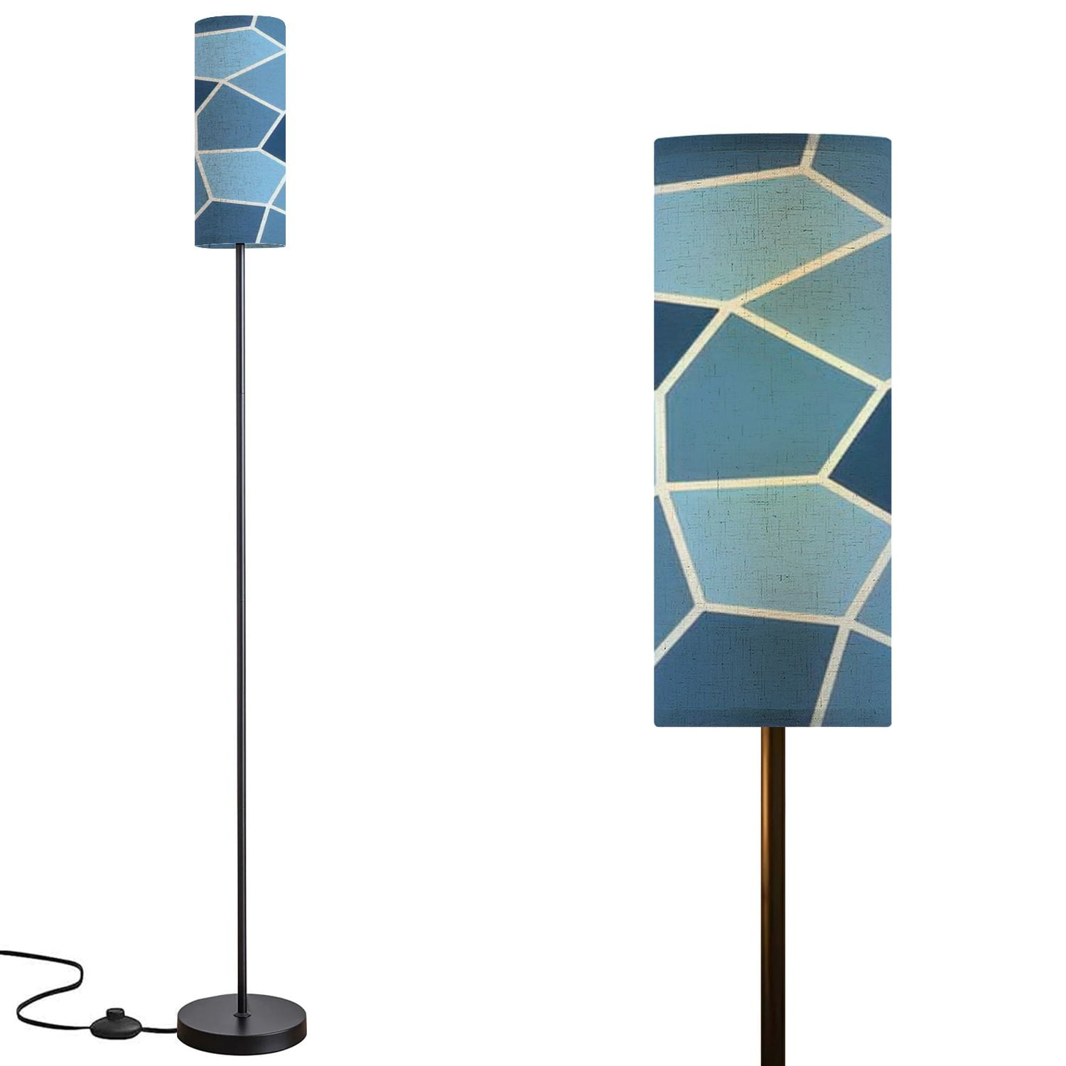 Modern Standing Lamps Abstract seamless light dark blue pentagons ...
