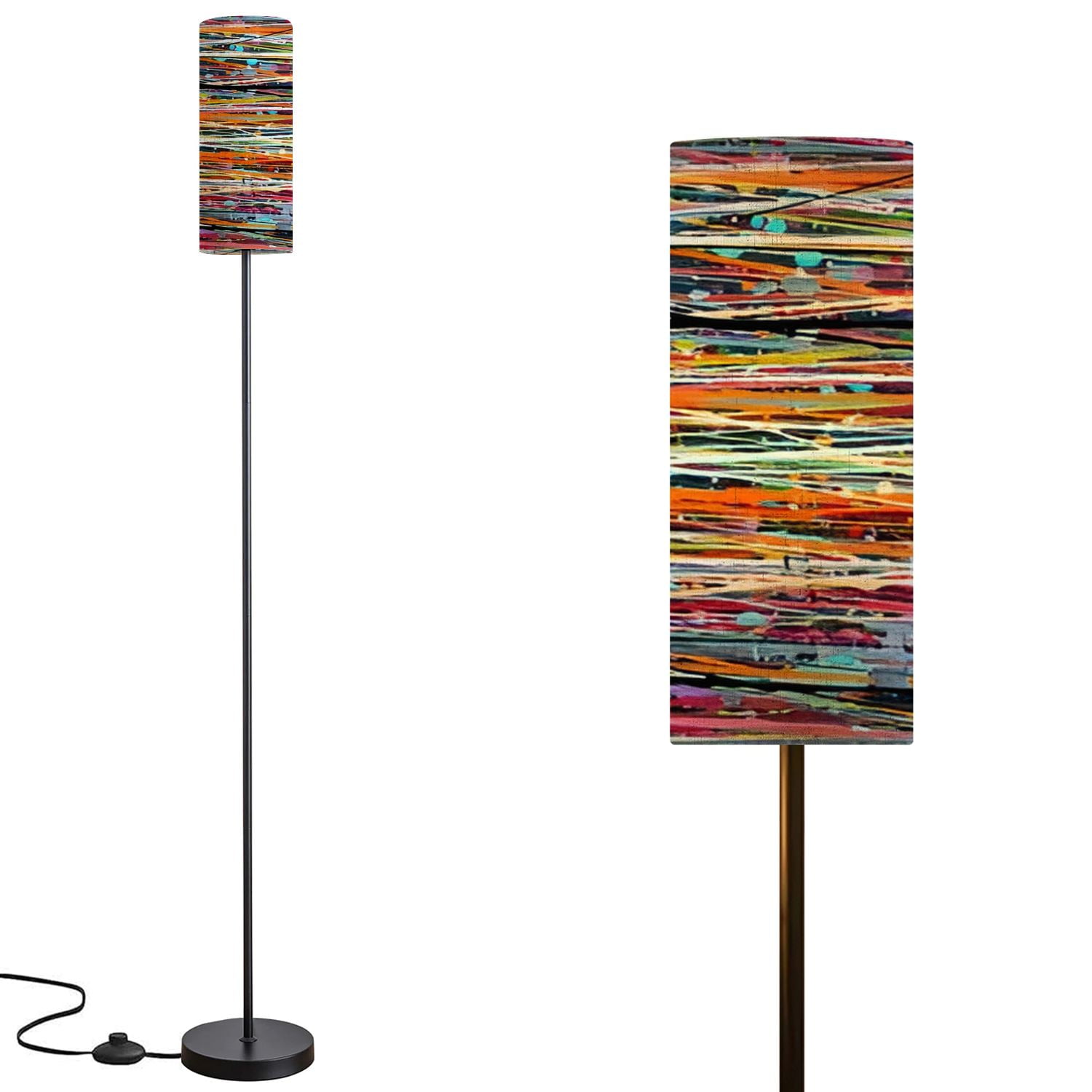 Modern Standing Lamps Abstract stripe pattern paint oil colors canvas ...