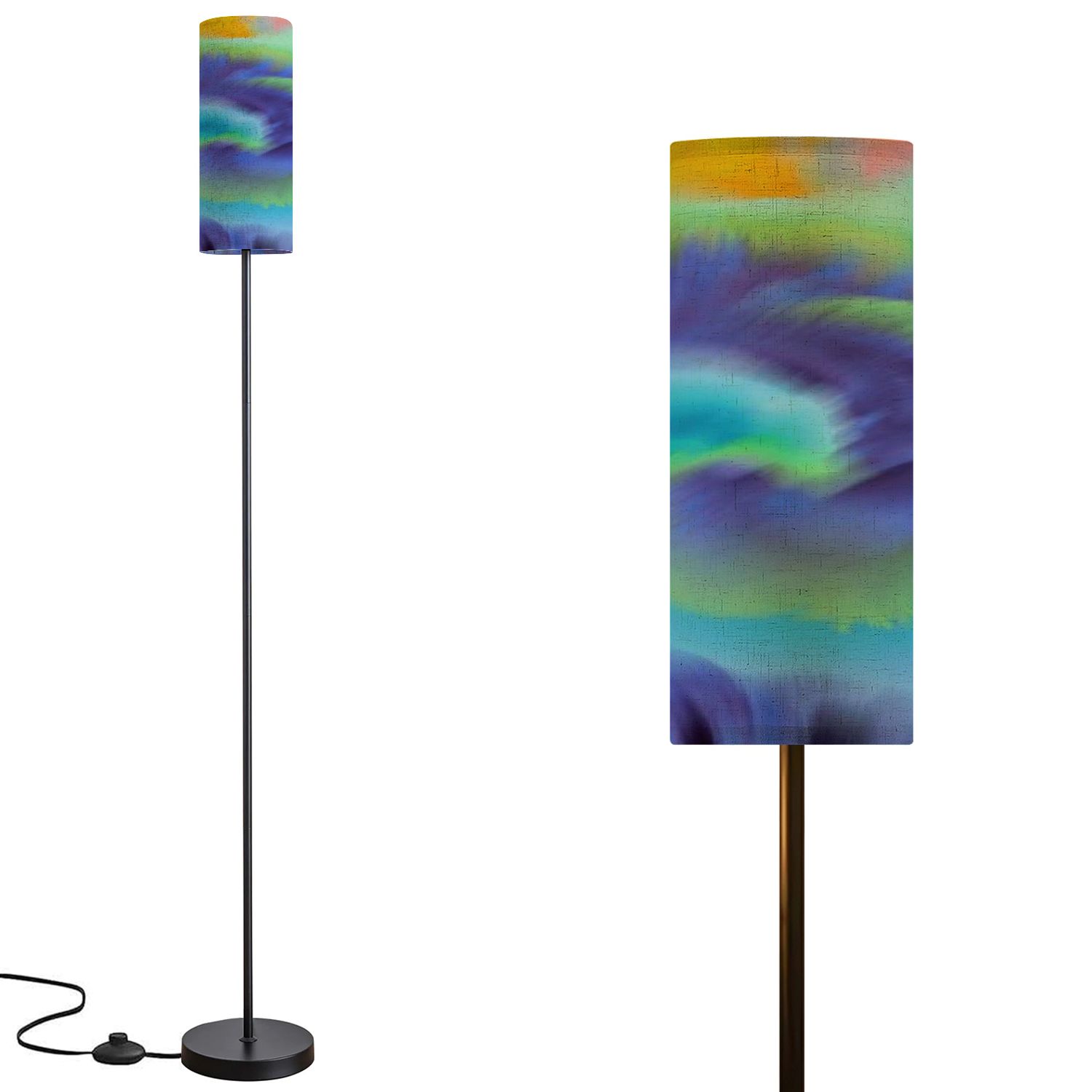 Modern Standing Lamps Abstract swirl colorful brush strokes Dimmable ...