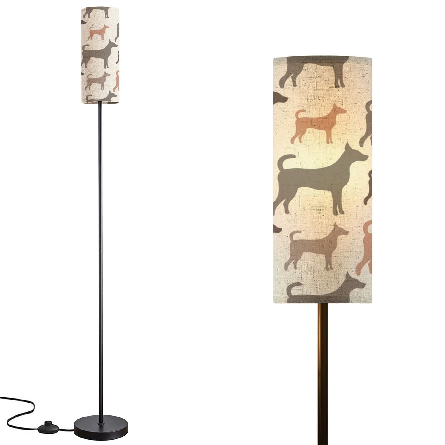 Modern Standing Lamps Animal seamless pattern dog silhouettes Endless ...