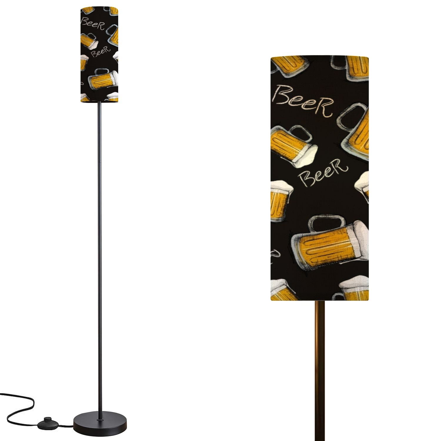 Modern Standing Lamps Beer mug pattern Dimmable Floor Lamp Metal Pole ...