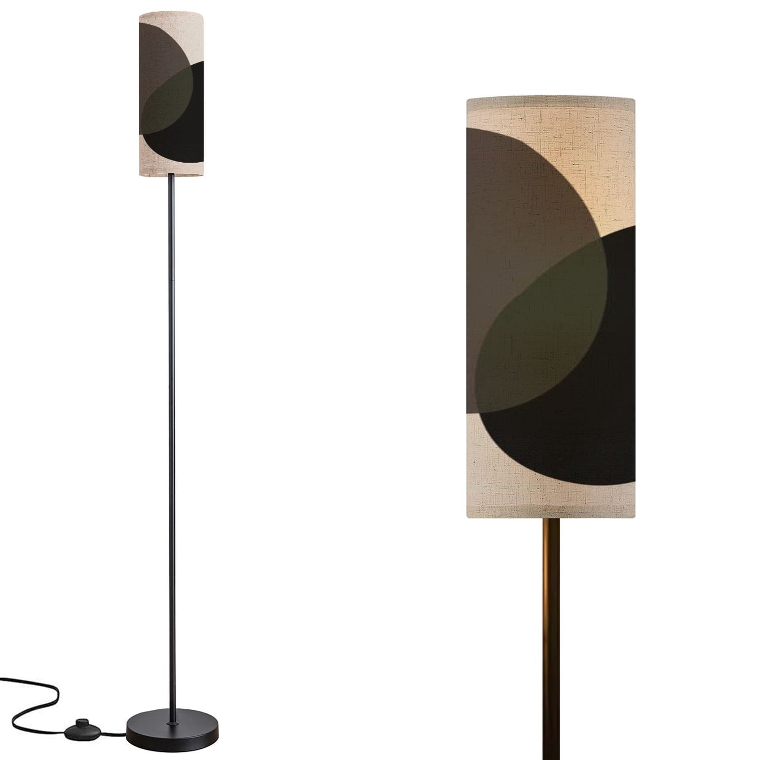 Modern Standing Lamps Beige Abstract Shape Artwork Mid Century Modern ...