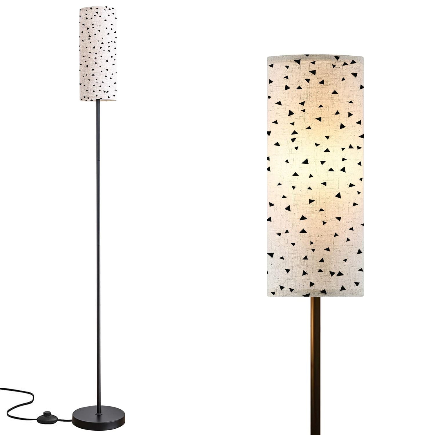 Modern Standing Lamps Black funky confetti triangles seamless print ...