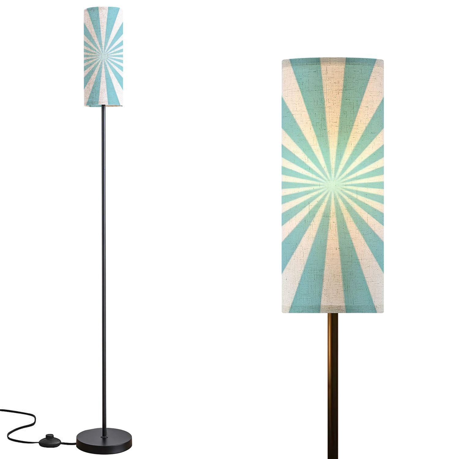 Modern Standing Lamps Blue sun Dimmable Floor Lamp Metal Pole Lamp with ...