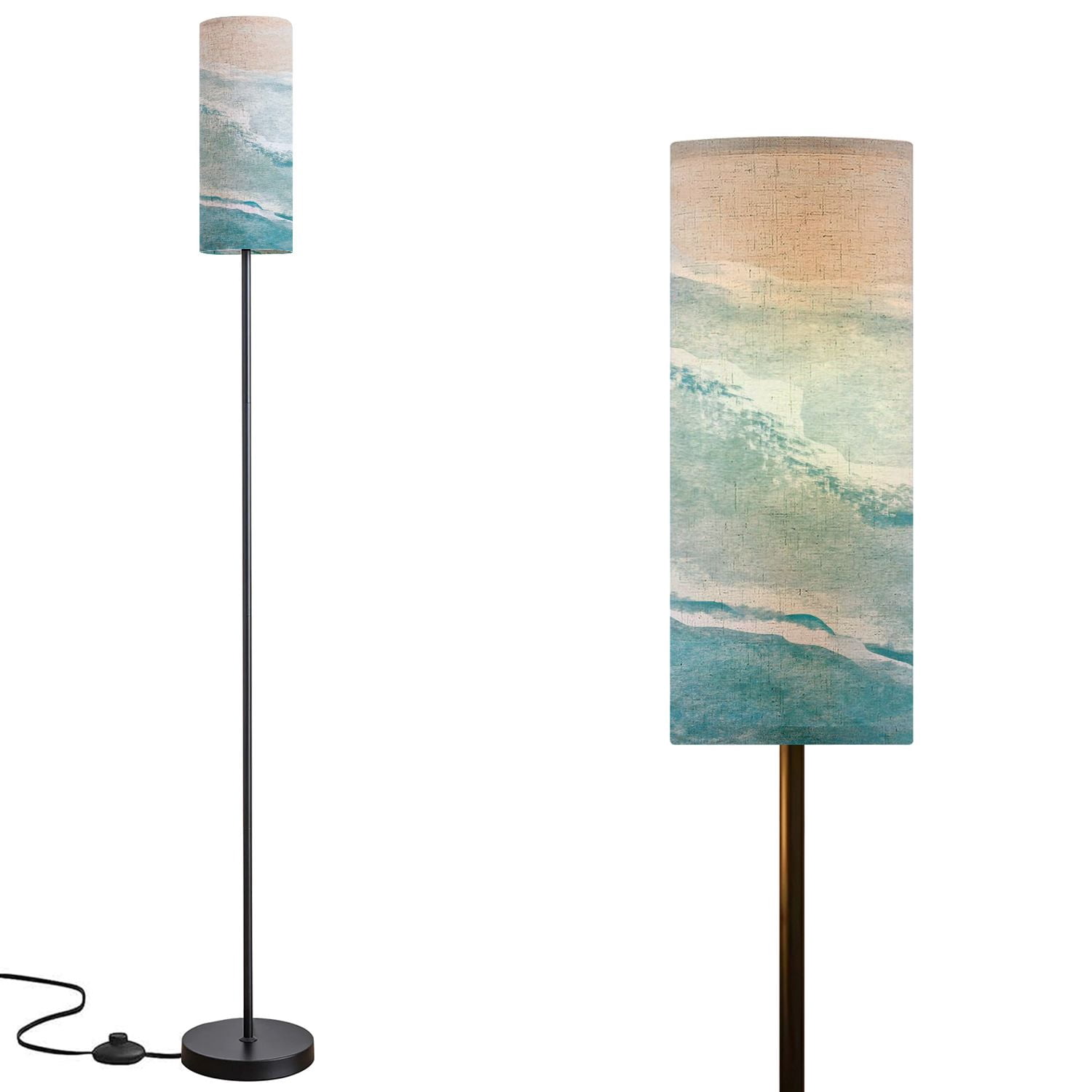 Modern Standing Lamps Boho Sea Beach Waves Print Abstract Bohemian boho ...