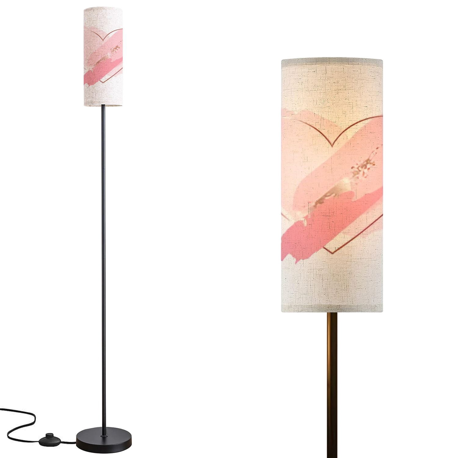 Modern Standing Lamps Brush strokes pink tones rose gold heart frame ...