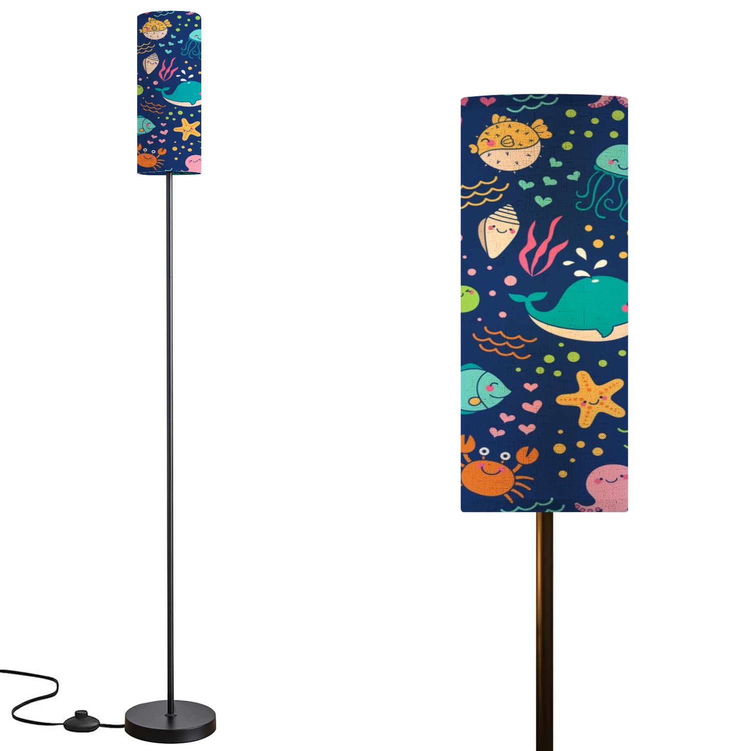 Modern Standing Lamps Colorful cute cartoon seamless pattern Dimmable ...