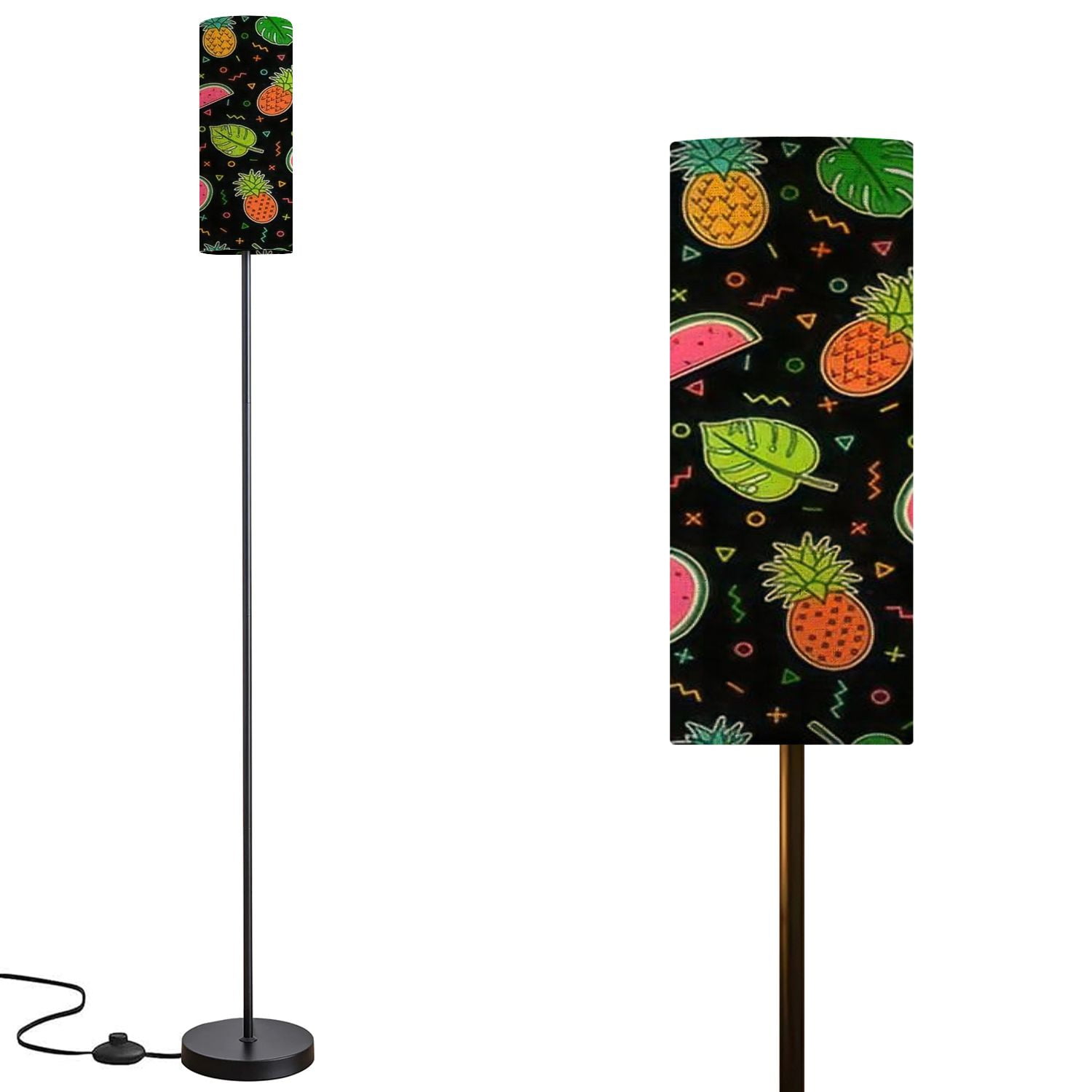 Modern Standing Lamps Colorful pineapple watermelon tropical leaf ...