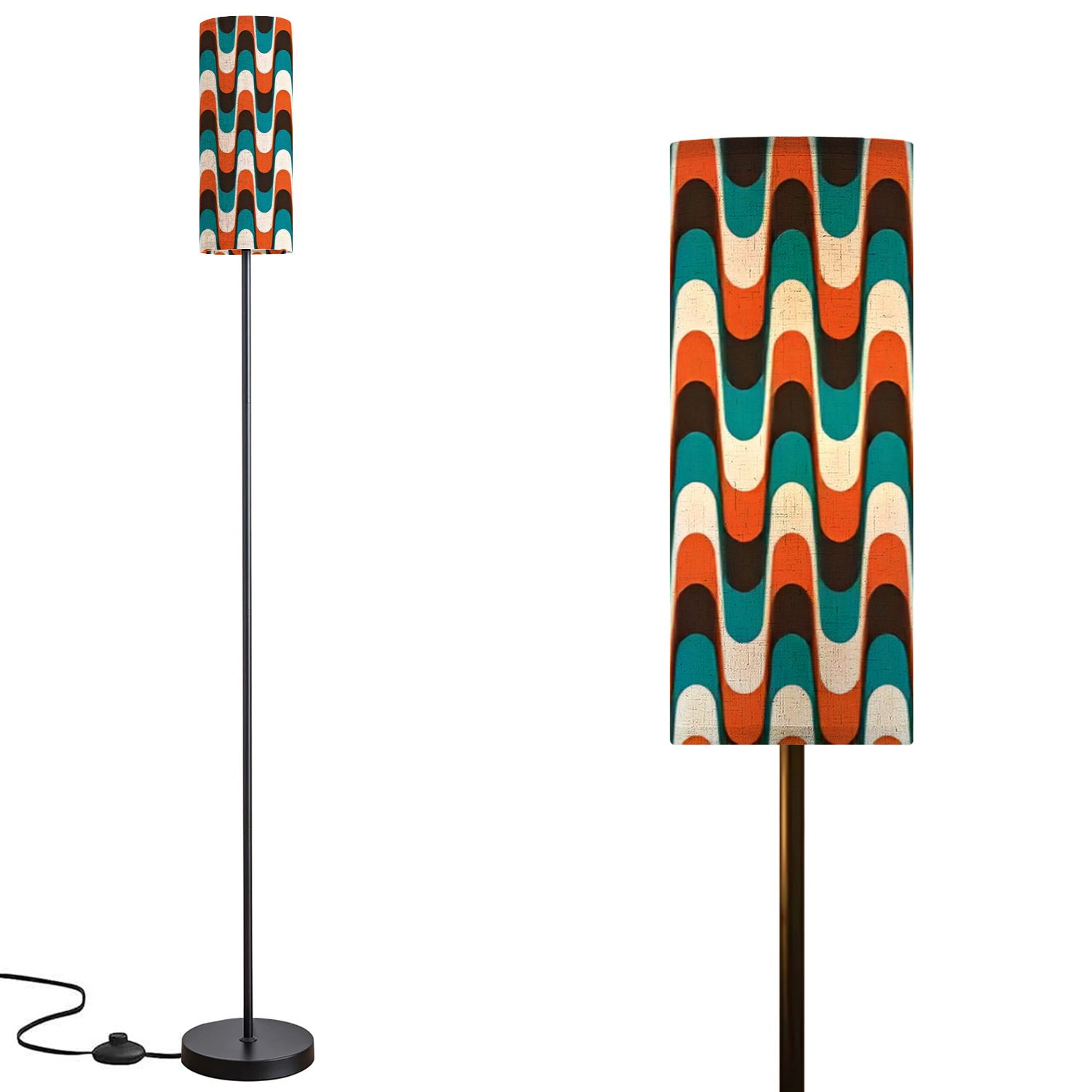 Modern Standing Lamps Colorful seamless vintage wavy pattern mid ...