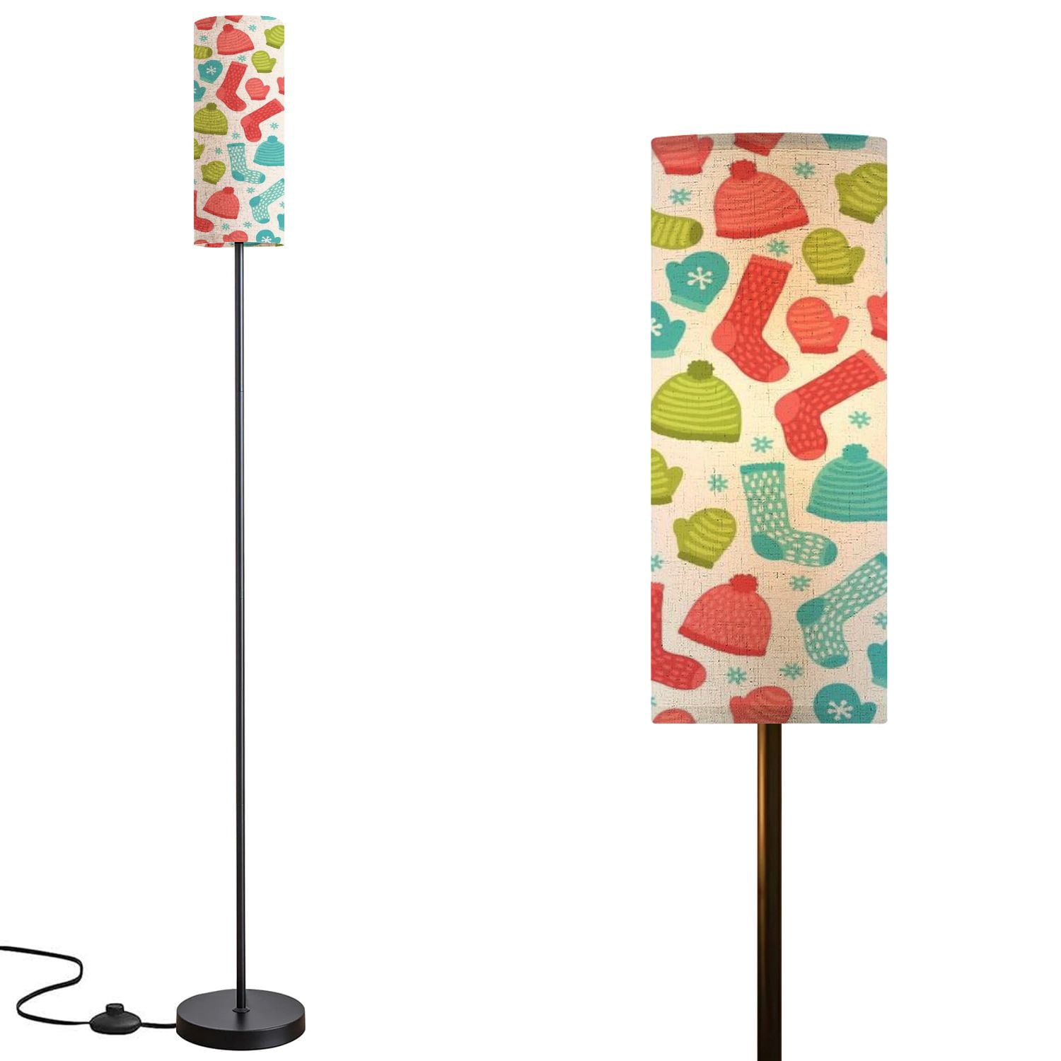 Modern Standing Lamps Cozy Seamless Pattern Dimmable Floor Lamp Metal ...