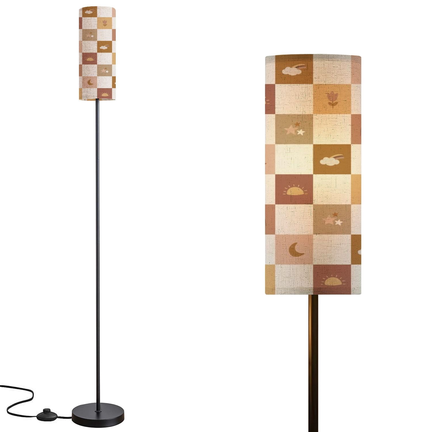 Modern Standing Lamps Cute Bohemian Boho Grid Seamless Pattern Dimmable ...