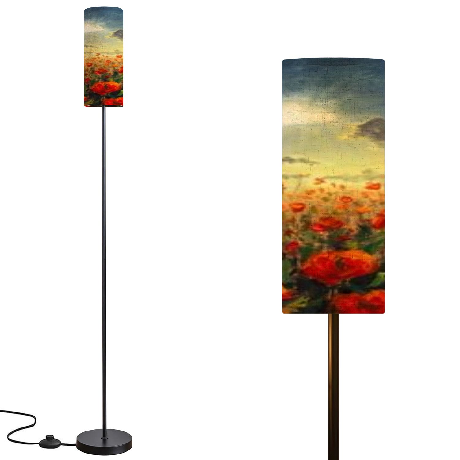 Modern Standing Lamps Field red flowers Impressionism modern oil red ...