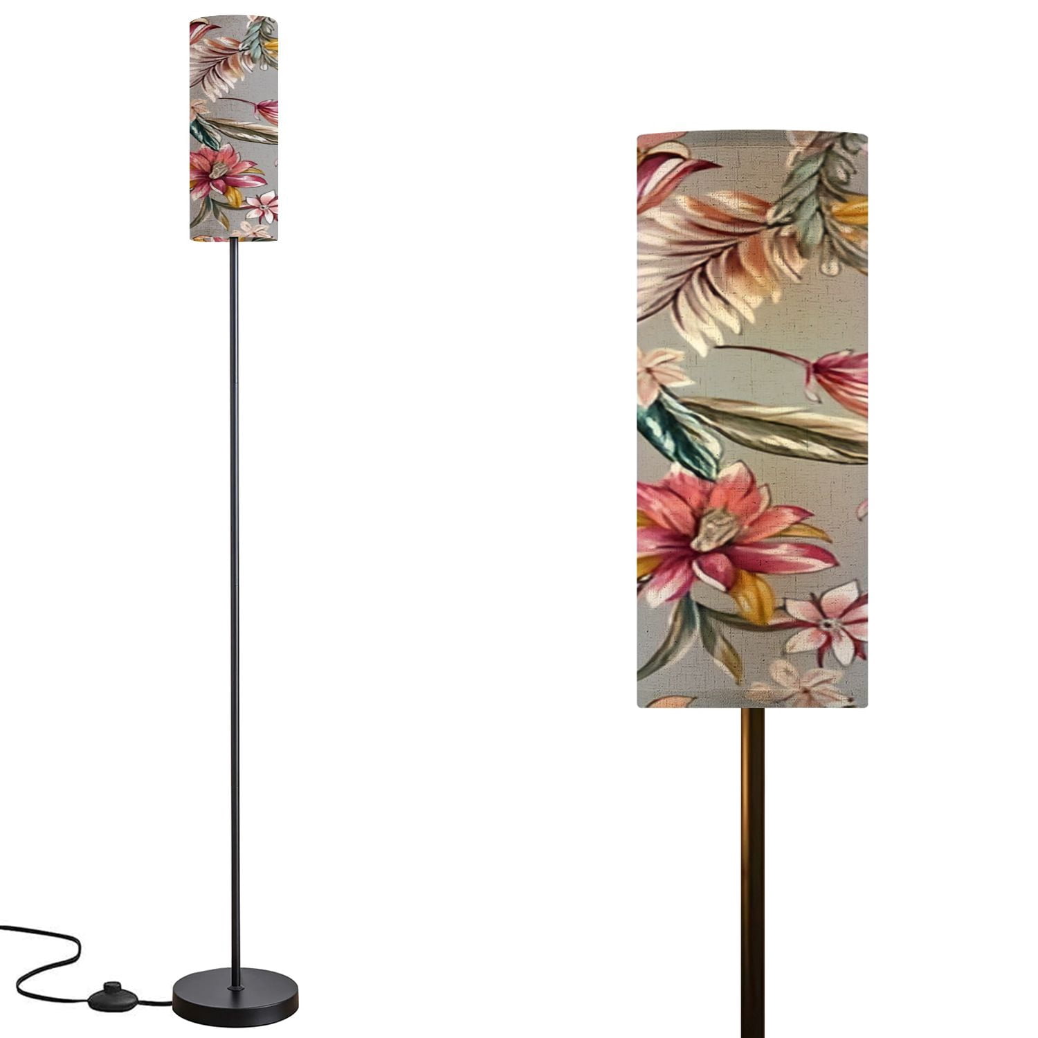 Modern Standing Lamps Flowers leaves tropical abstract colorful ...