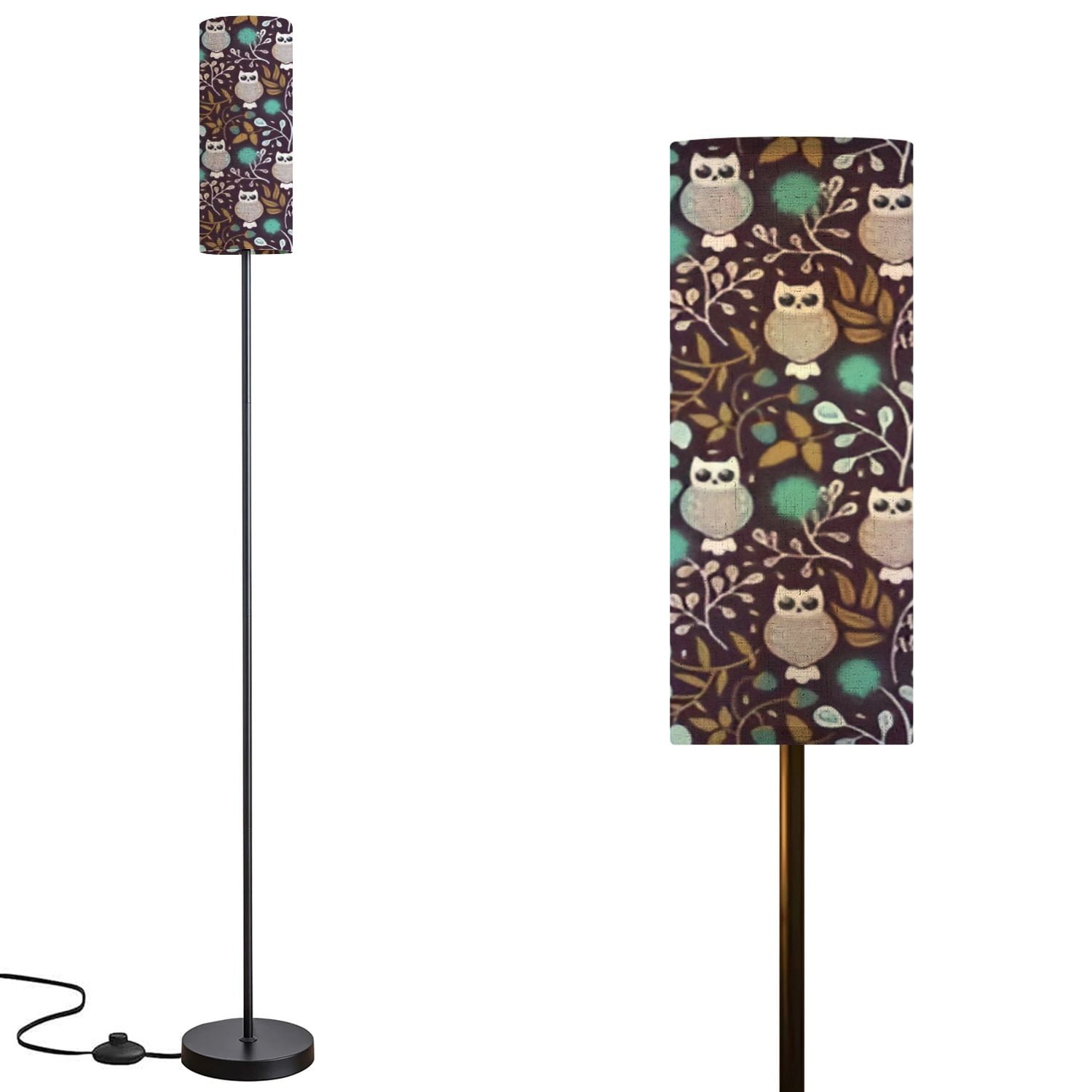 Modern Standing Lamps Forest seamless pattern Dimmable Floor Lamp Metal ...