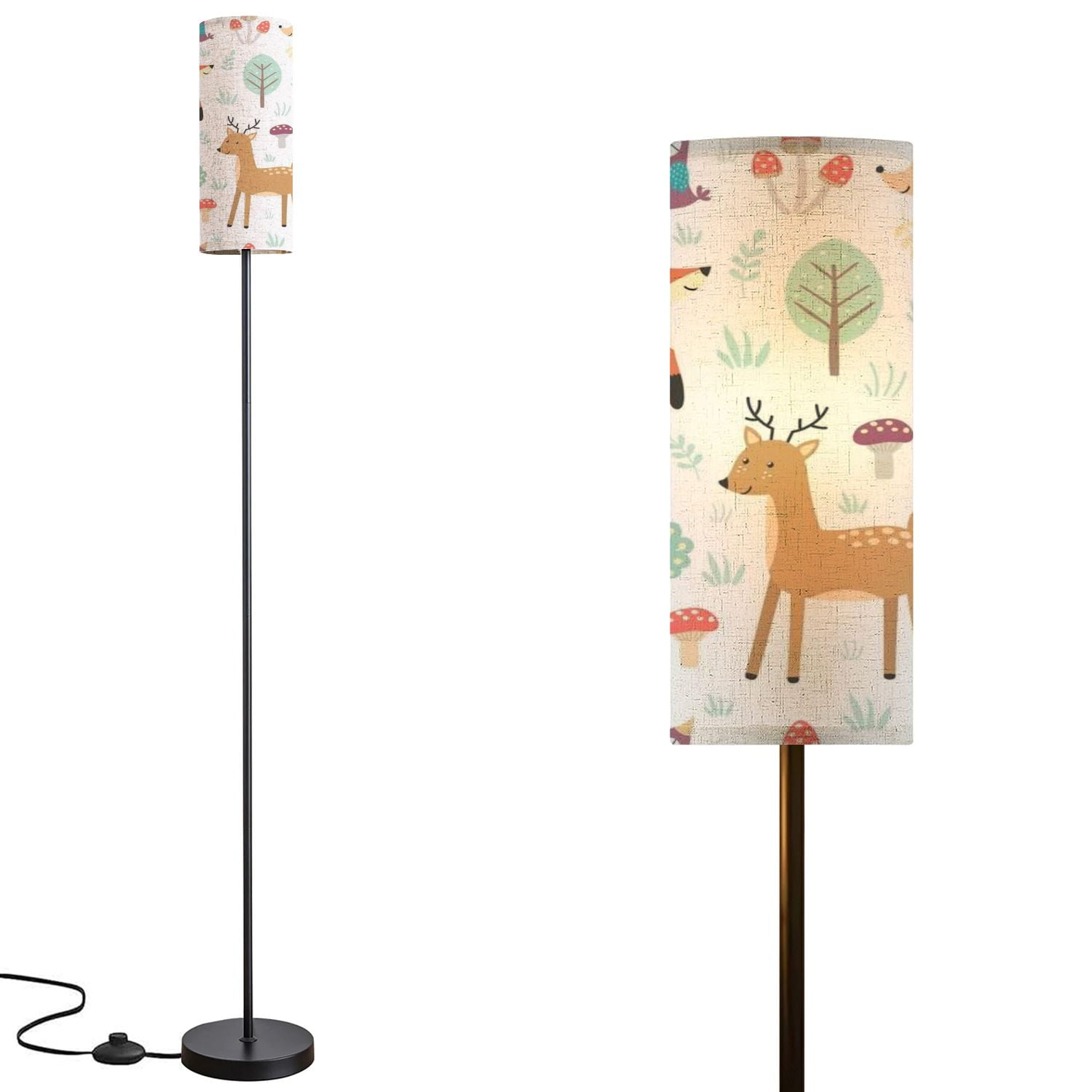 Modern Standing Lamps Forest seamless pattern cute animals fox deer ...