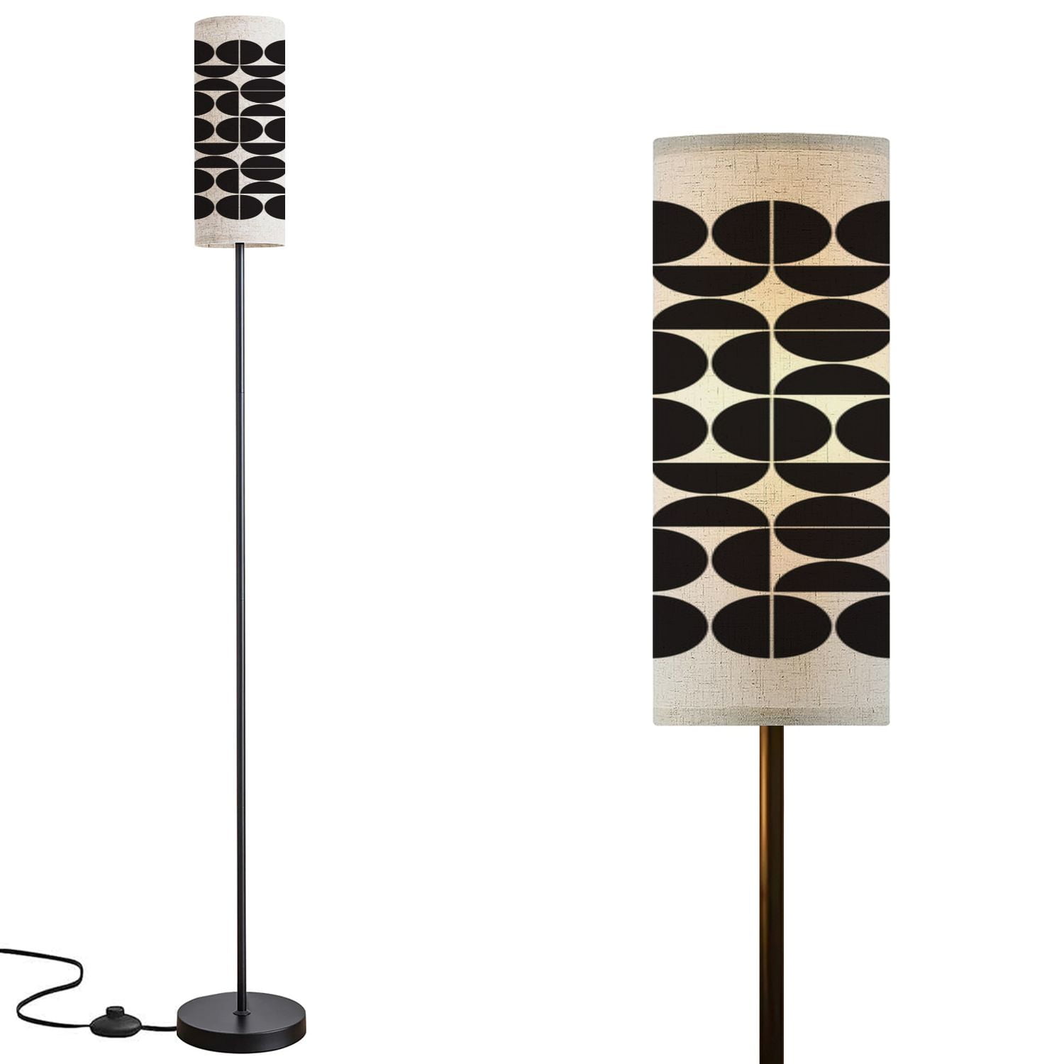 Modern Standing Lamps Graphical shapes half circles black beige style ...