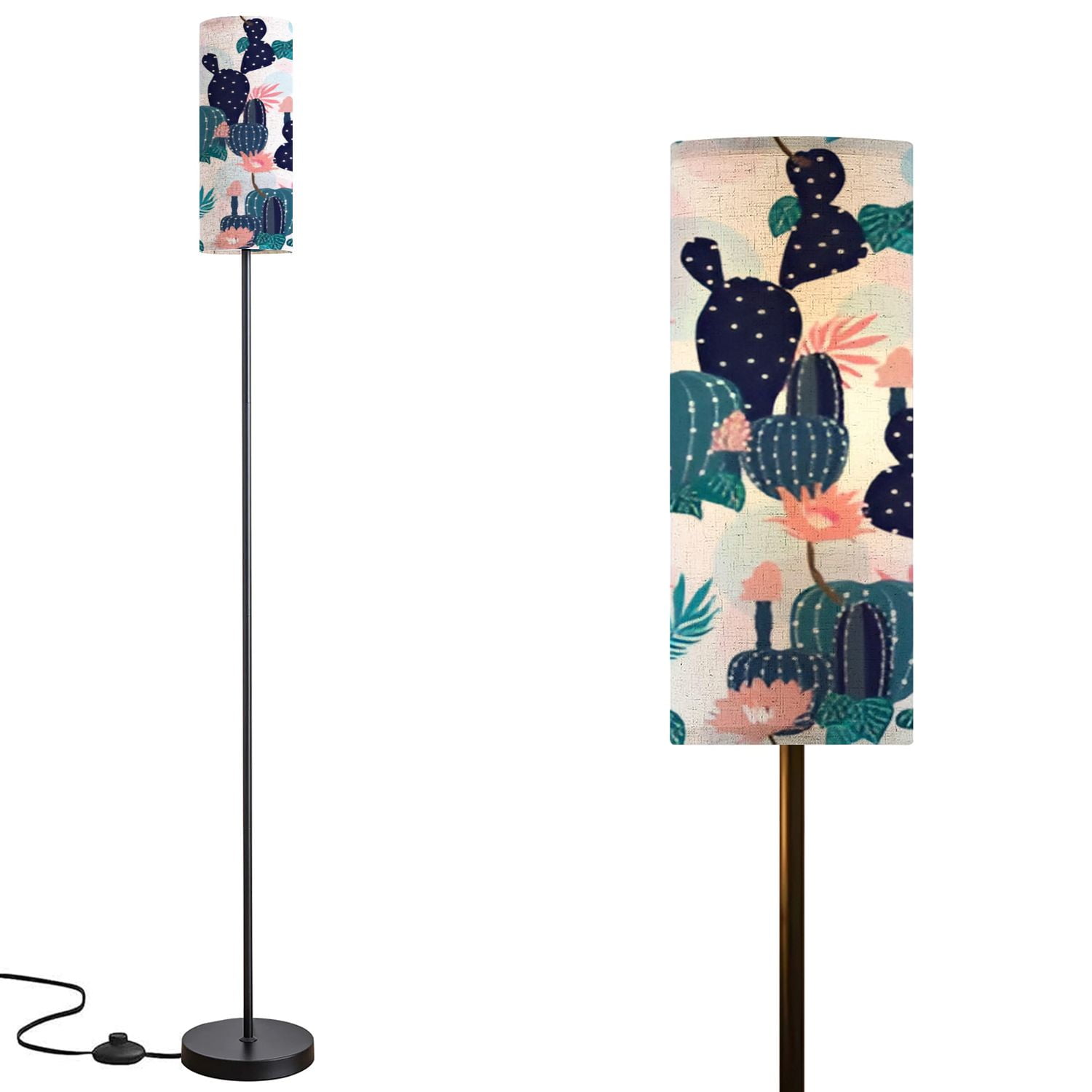 Modern Standing Lamps Hand drawing Cactus Plant flowers Seamless ...