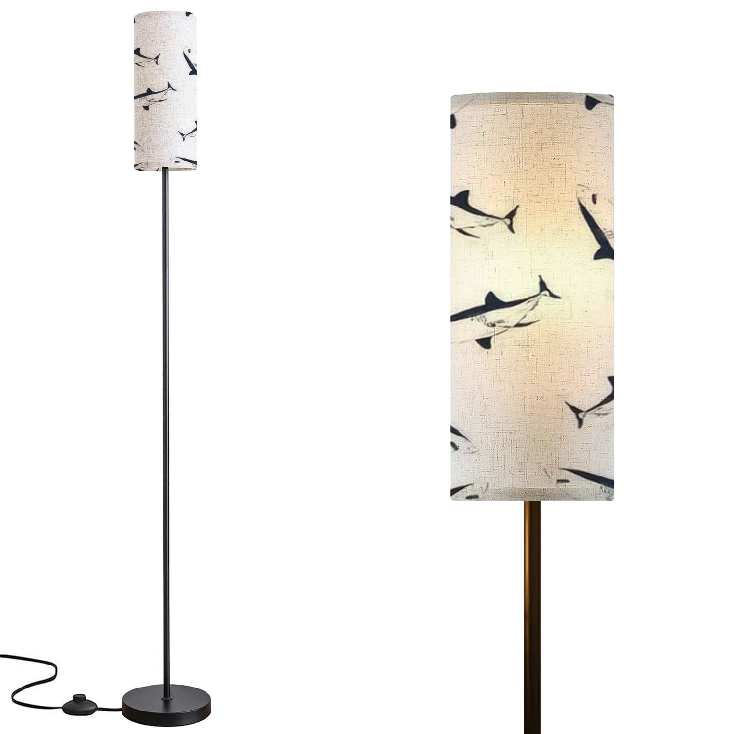 Modern Standing Lamps Hand drawn shark seamless for Graphic Dimmable ...