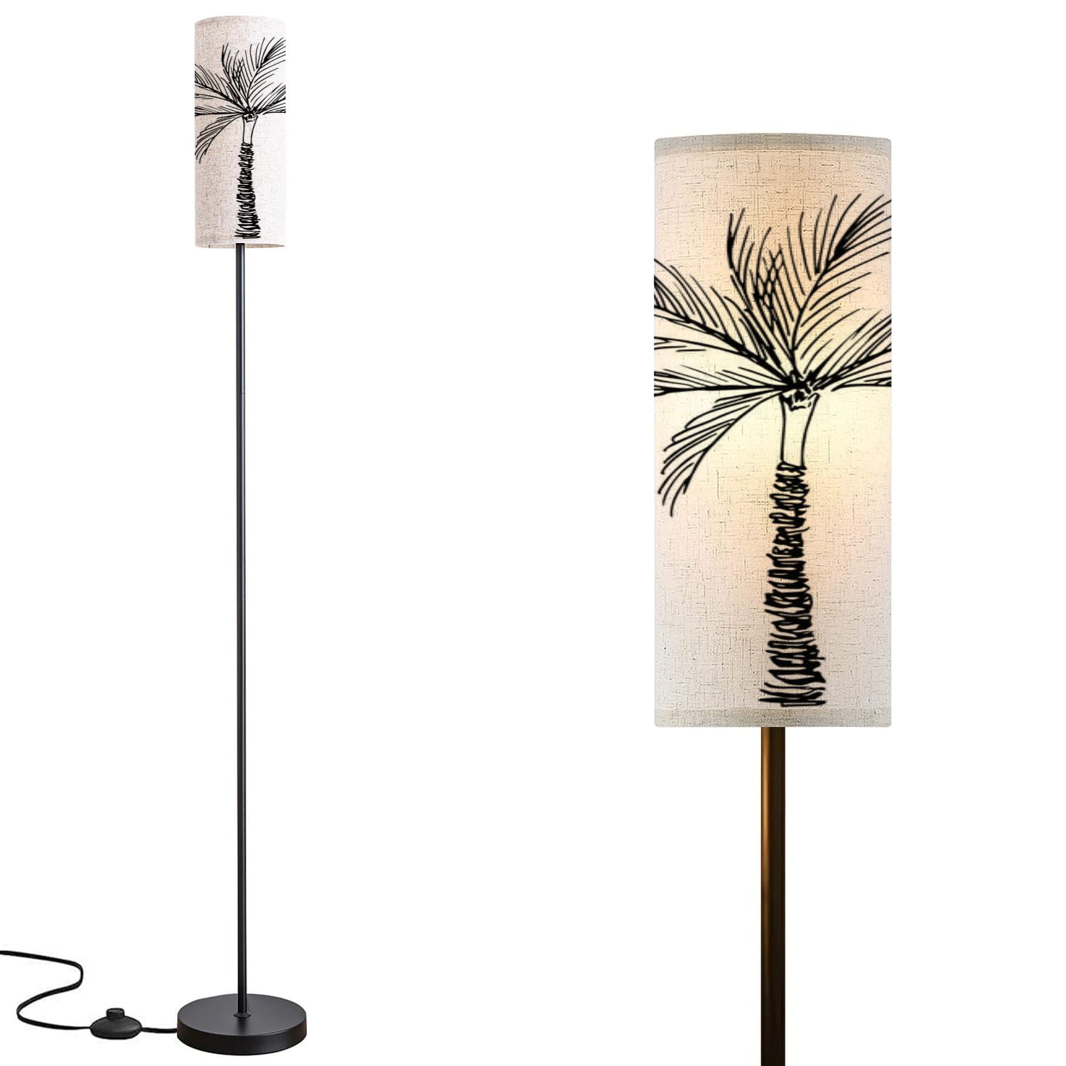 Modern Standing Lamps Hand drawn simple black outline leaves nature ...