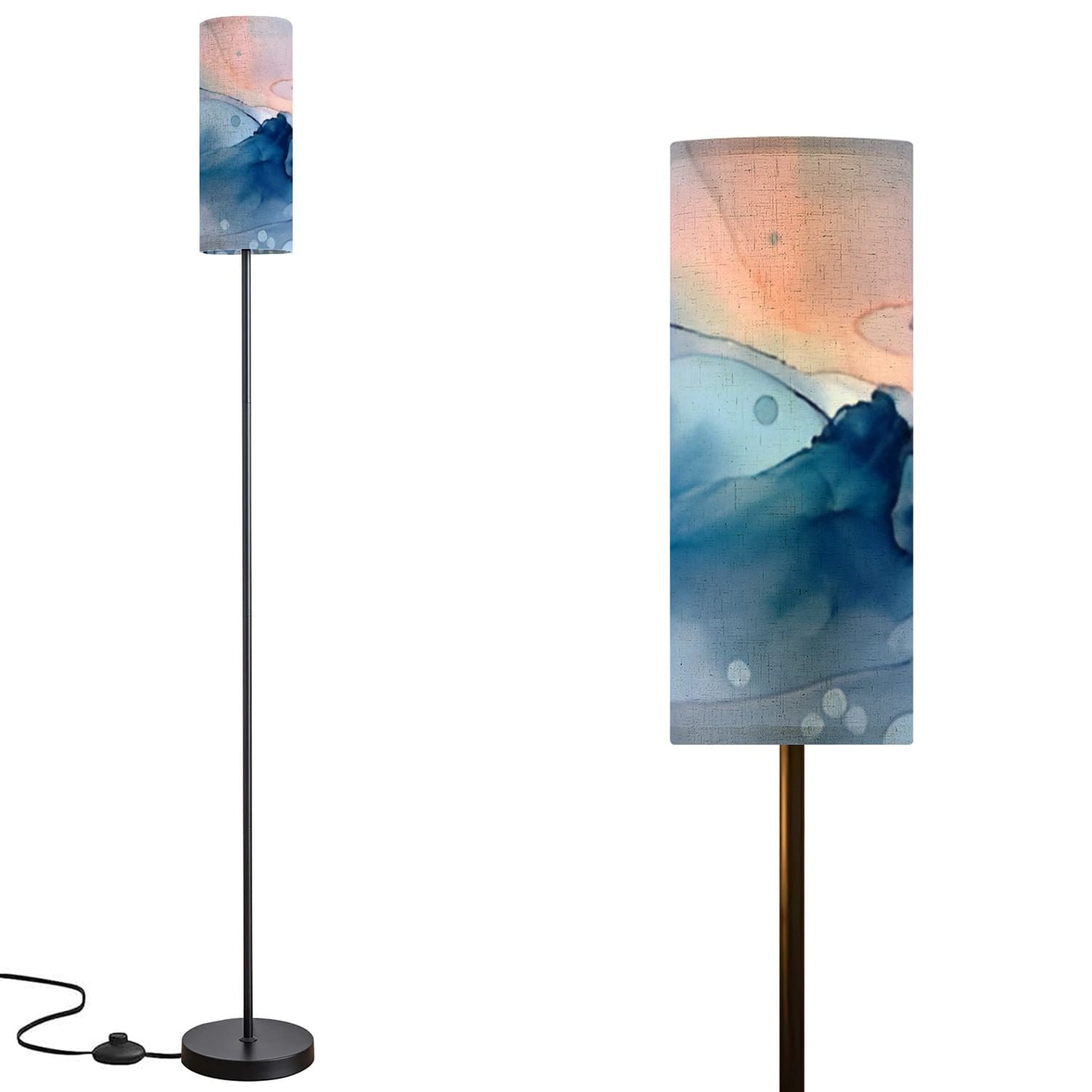 Modern Standing Lamps Hand ink texture Abstract Dimmable Floor Lamp ...