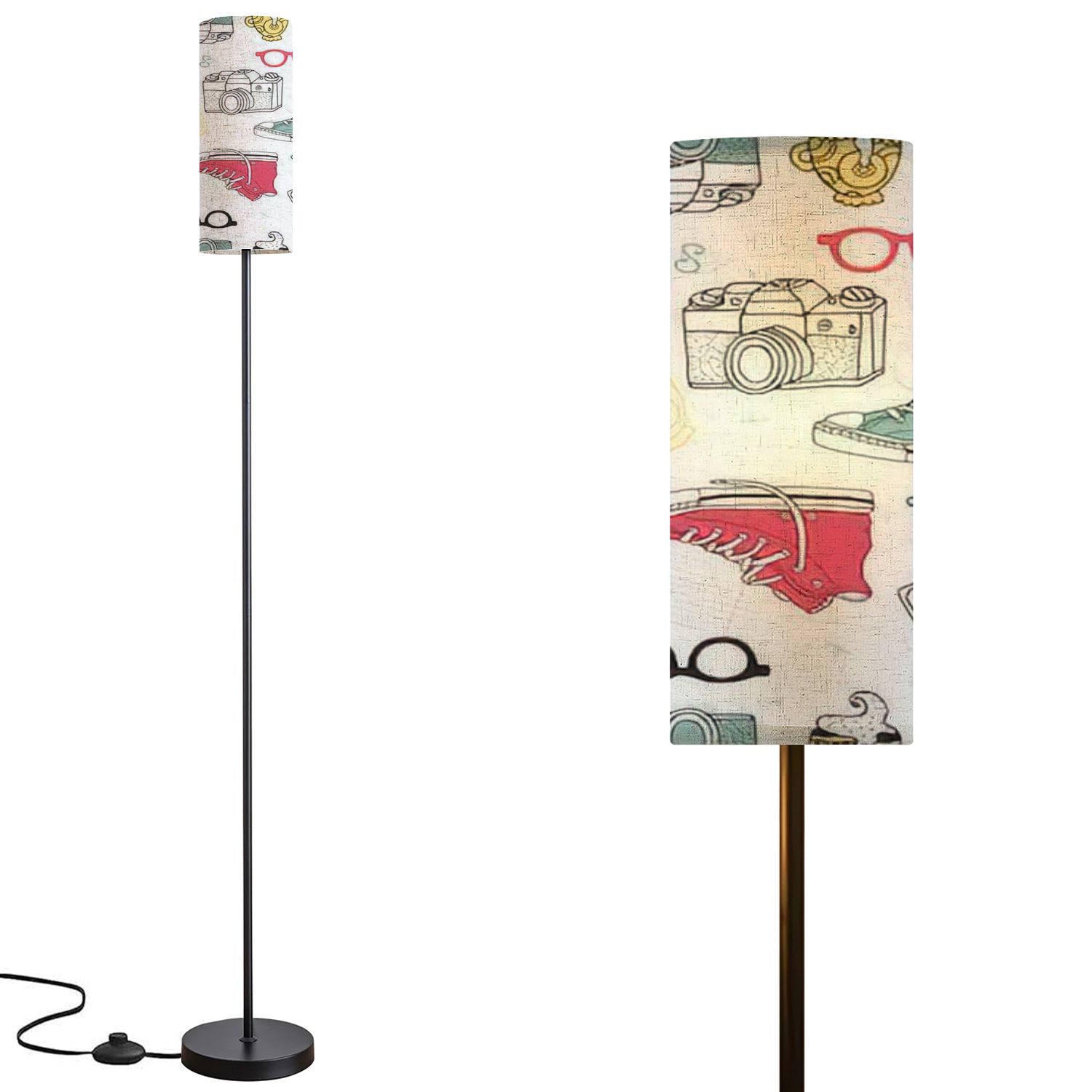 Modern Standing Lamps Hipster trainers camera pattern Dimmable Floor ...