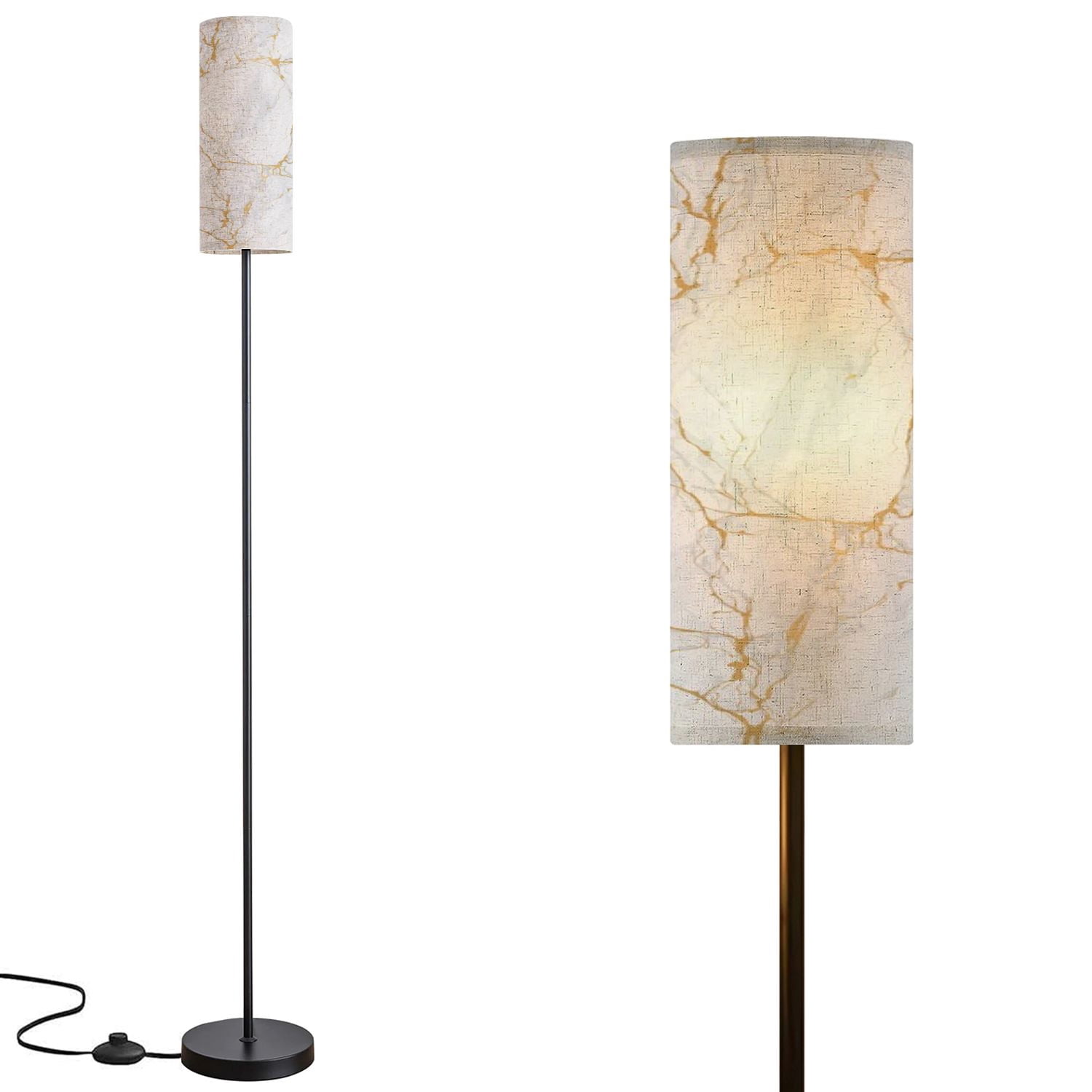 Modern Standing Lamps Marble golden texture for modern Dimmable Floor ...