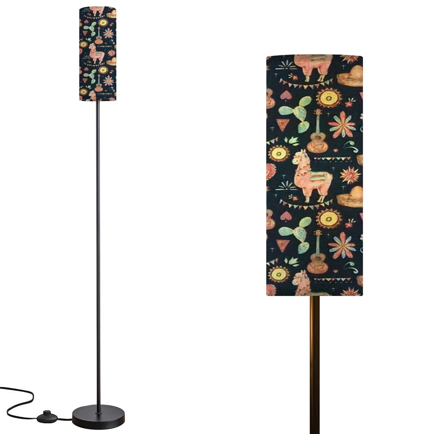 Modern Standing Lamps Mexican watercolor seamless sun cactus sombrero ...