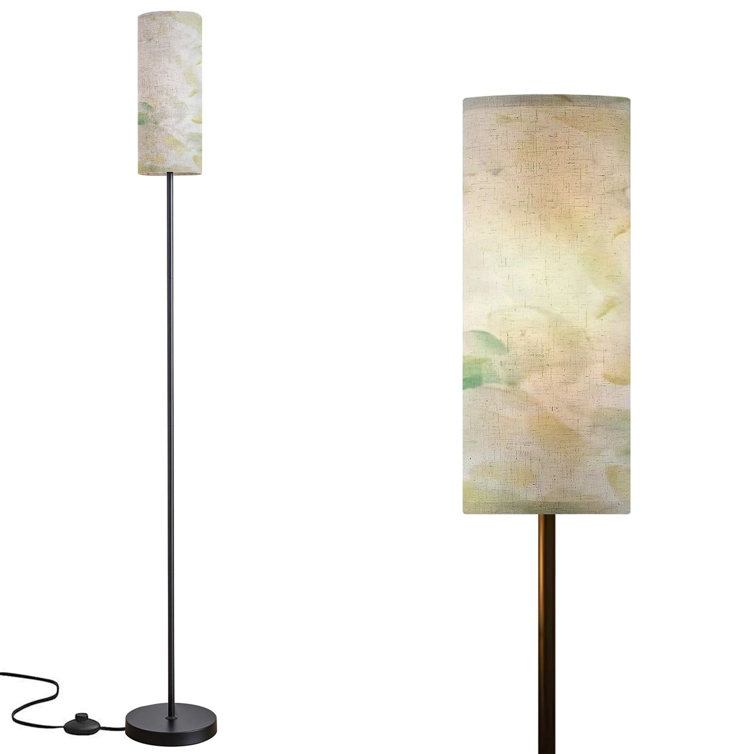 Modern Standing Lamps Nature Abstract Green Oil Landscape Modern art Contemporary Dimmable Floor ...