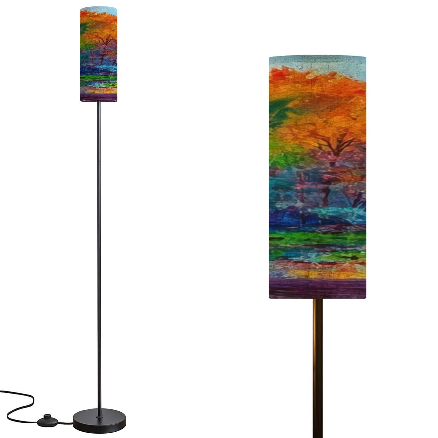 Modern Standing Lamps Oil landscape colorful abstract tree Hand ...